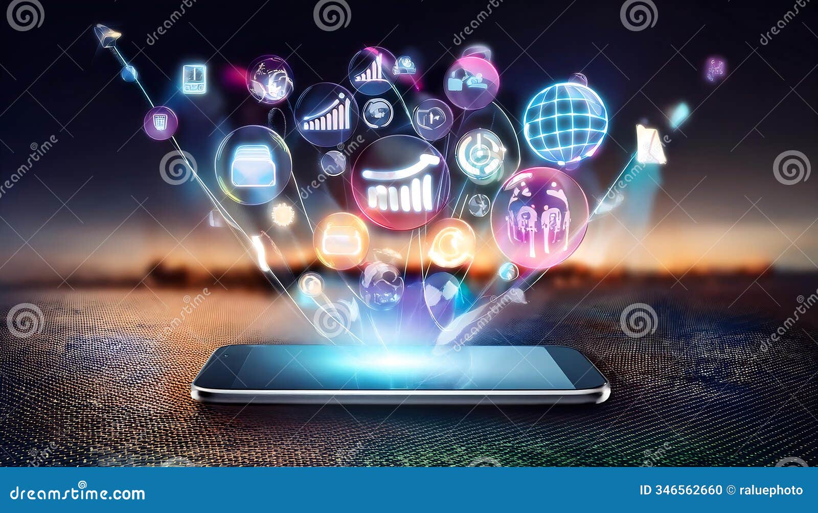 Floating Icons With Long Shadow Royalty-Free Stock Photo ...