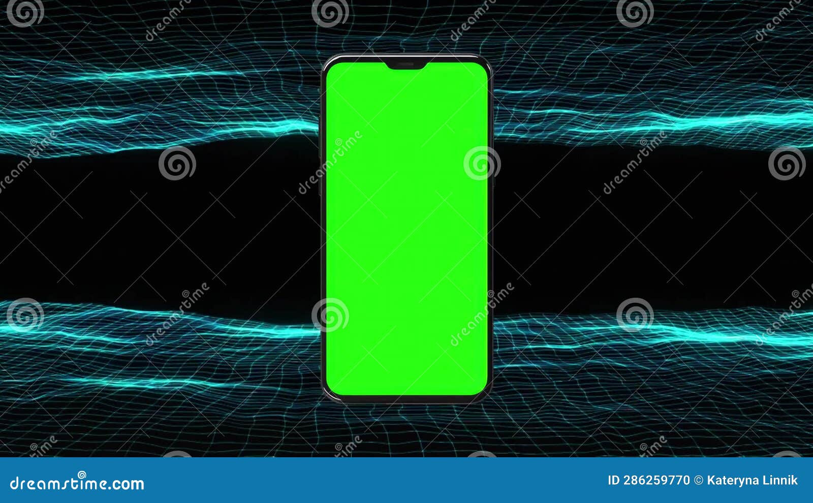 Mobile Screen Frame for Images and Copy Text. Green Screen Smartphone ...