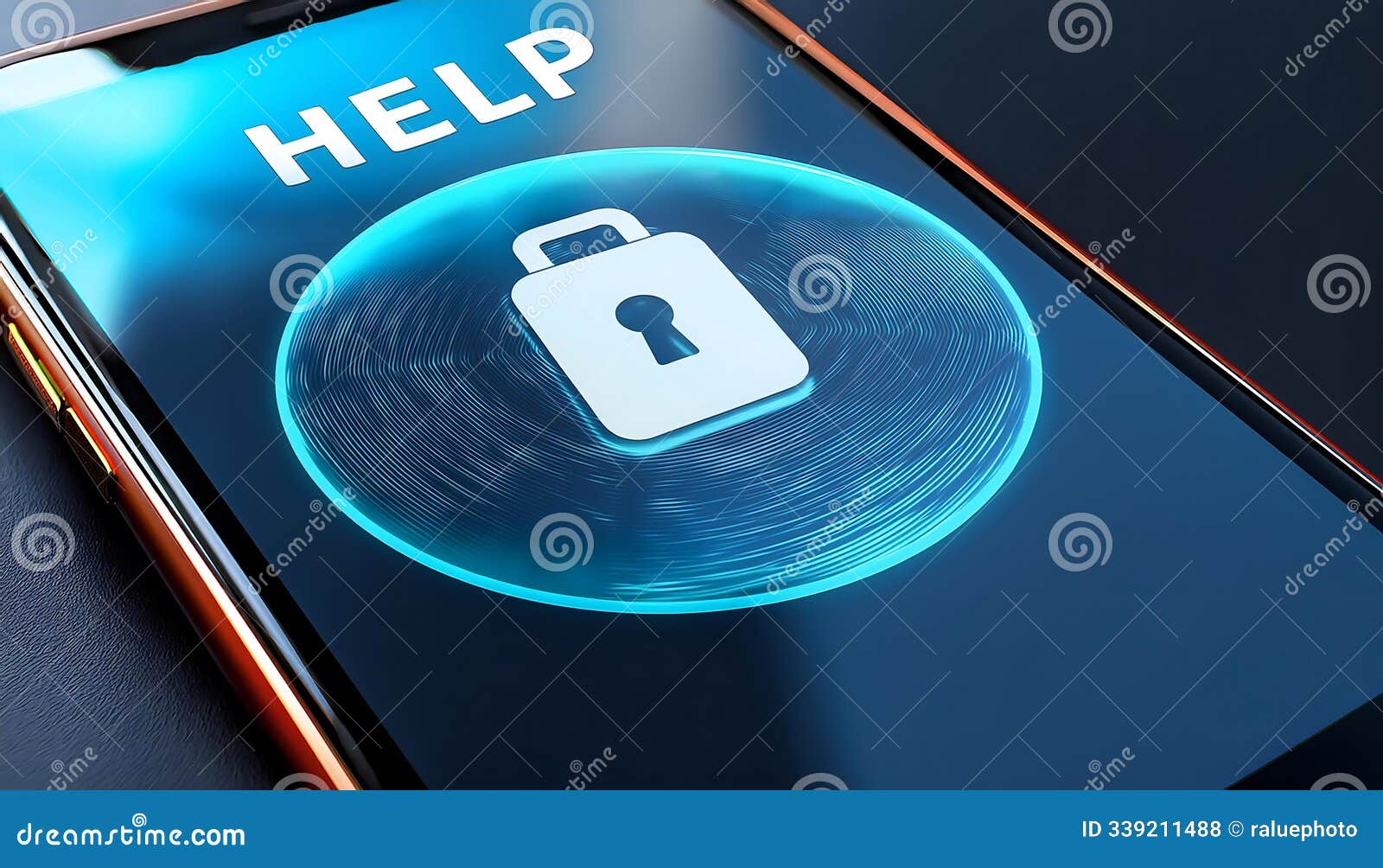 Mobile Screen with the Help Button for a Smartphone Stock Illustration ...