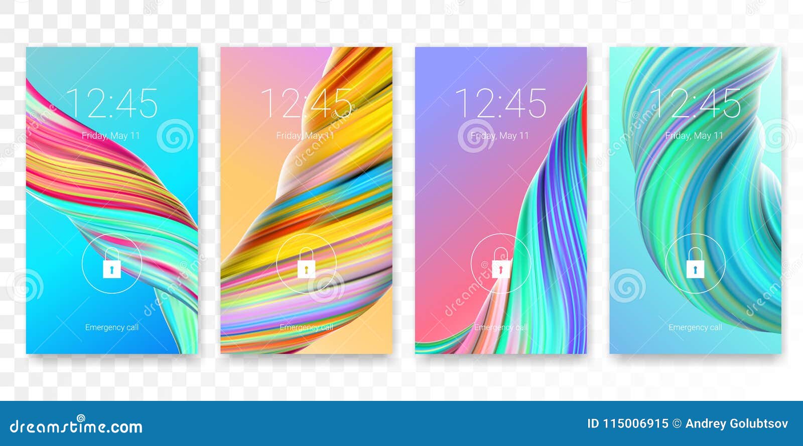 Mobile Screen Lock Display Vector Paint Color Stock Vector ...