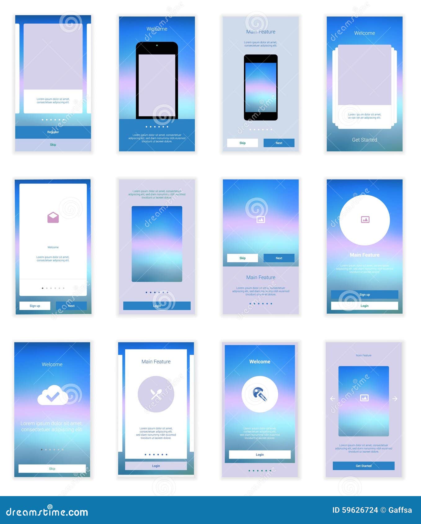 Mobile Screens User Interface Kit. Modern User Stock Vector ...