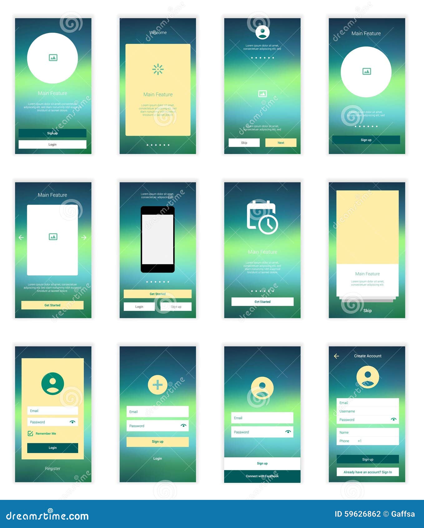 Mobile Screens User Interface Kit. Modern User Stock Vector ...