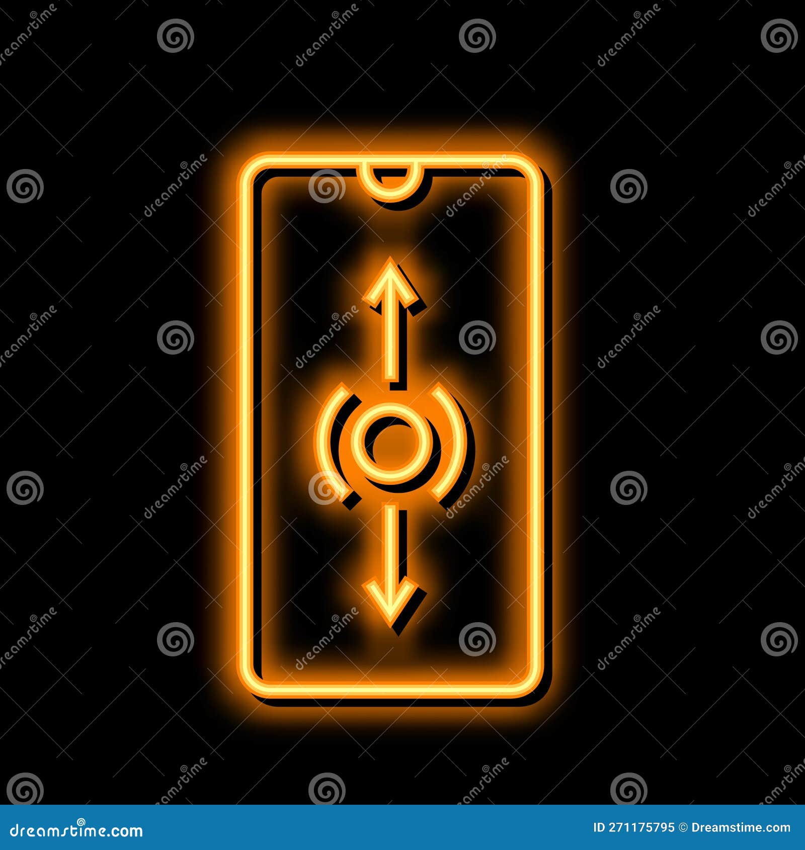 Mobile Scroll Neon Glow Icon Illustration Stock Vector - Illustration ...