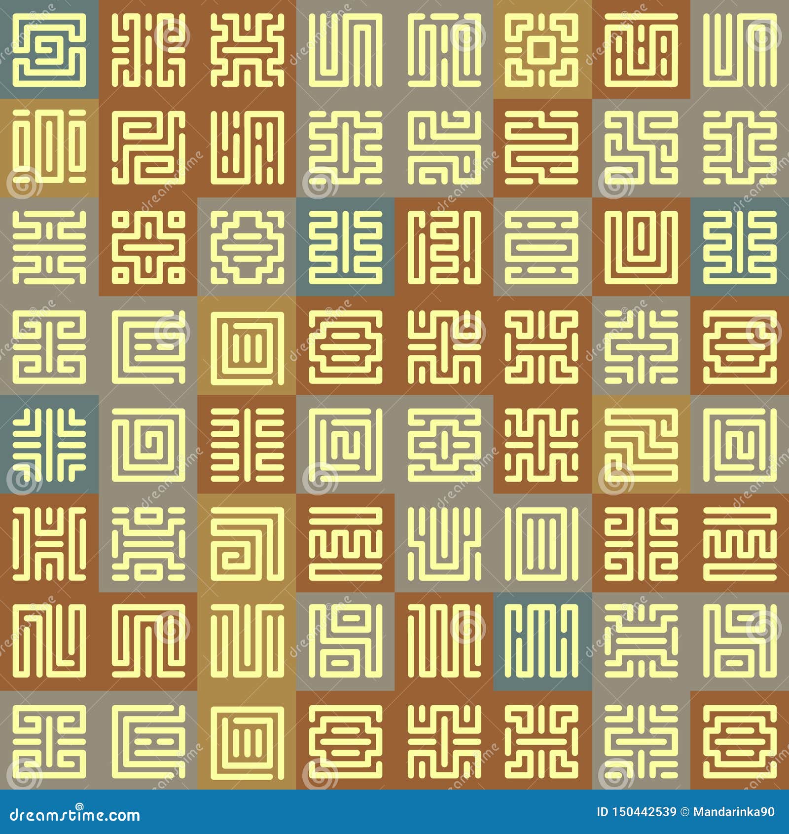 Geometric Seamless Pattern with Runes Stock Vector - Illustration of ...