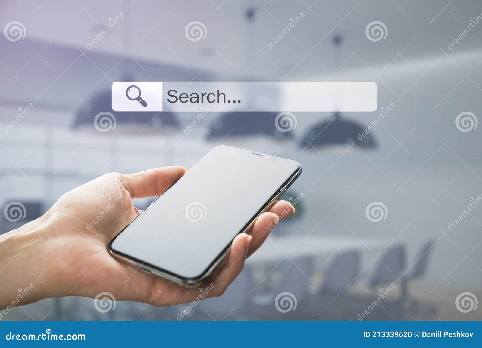 Mobile Search Data Information Concept with Modern Cell Phone in Hand ...