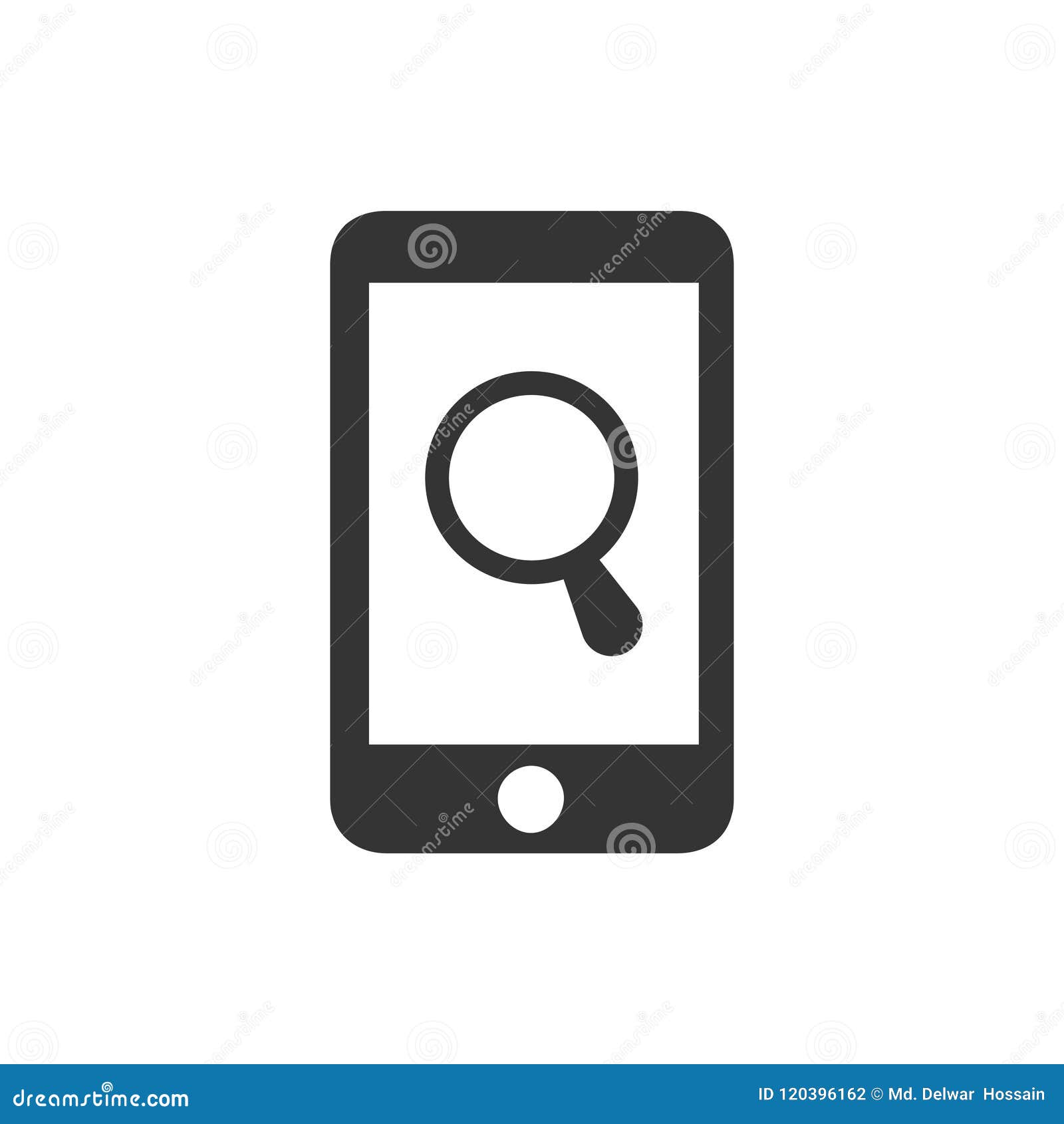 Mobile Search Icon stock vector. Illustration of looking - 120396162
