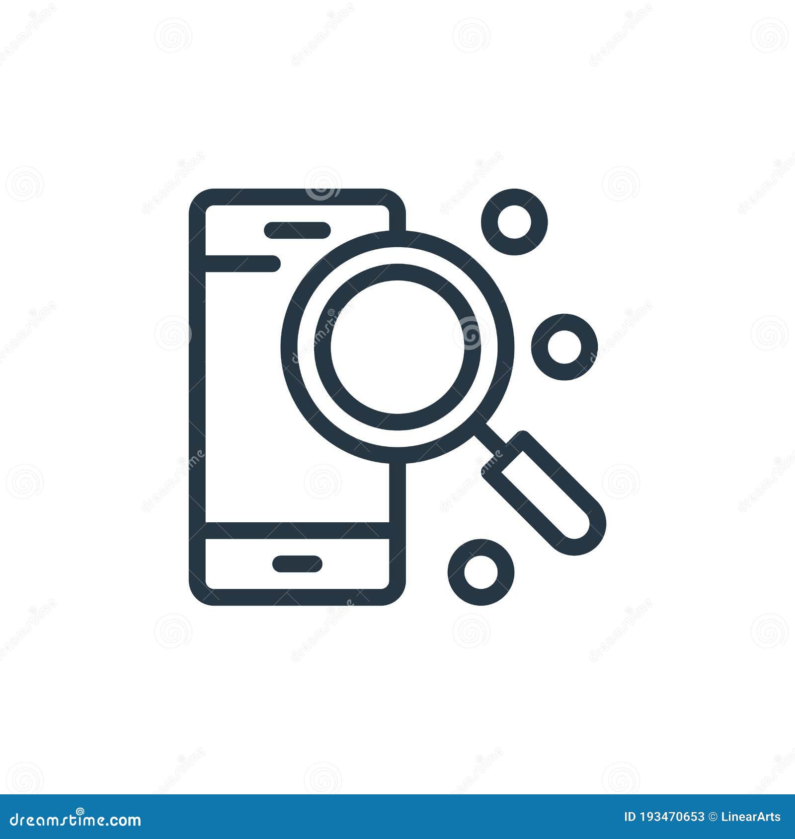 Mobile Search Icon Vector from Seo and Web Concept. Thin Line ...