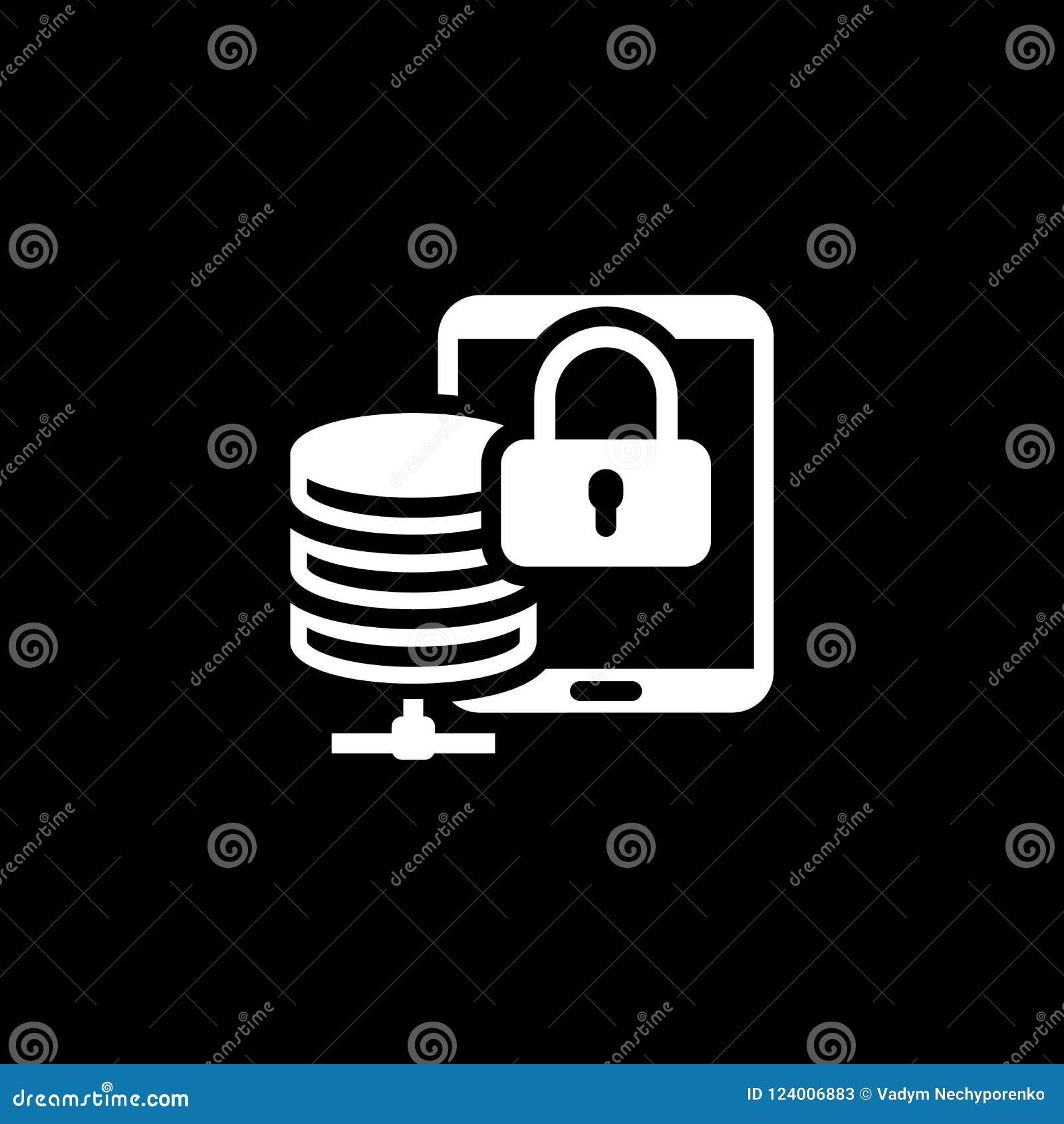 Mobile Secure Storage Icon. Flat Design. Stock Illustration ...