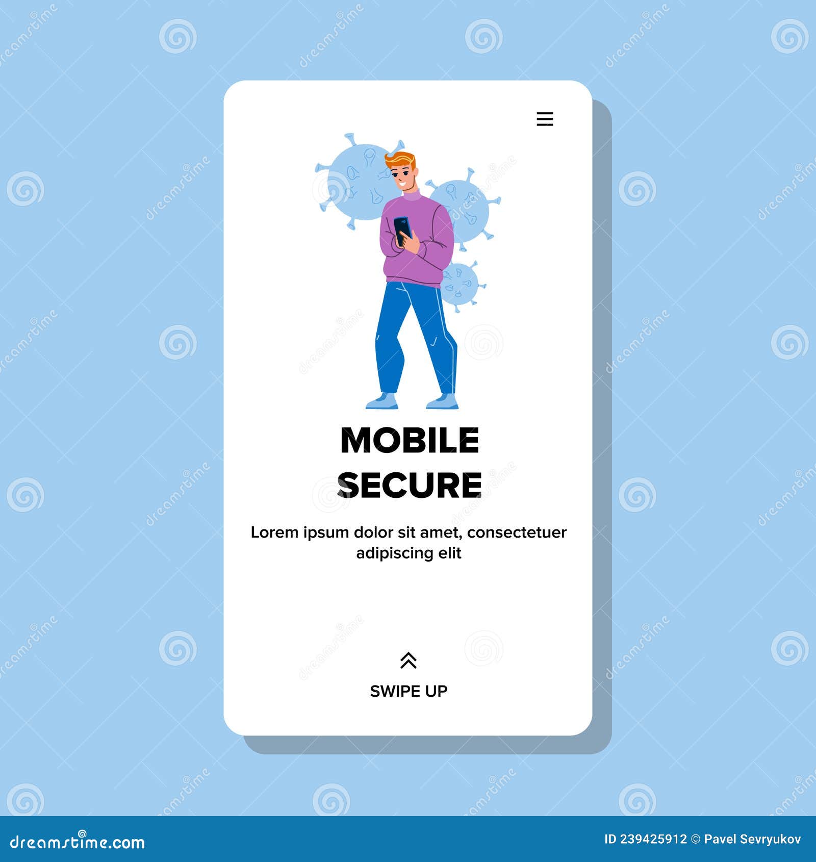 Mobile secure vector stock vector. Illustration of internet - 239425912