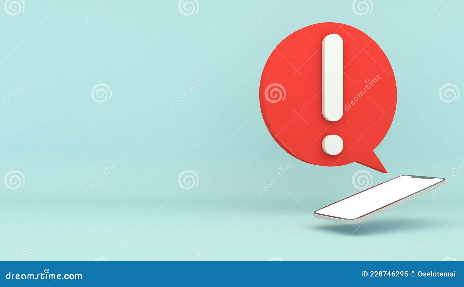 Mobile Security Alert, Mobile Image is Alerted on Blue Background Stock ...