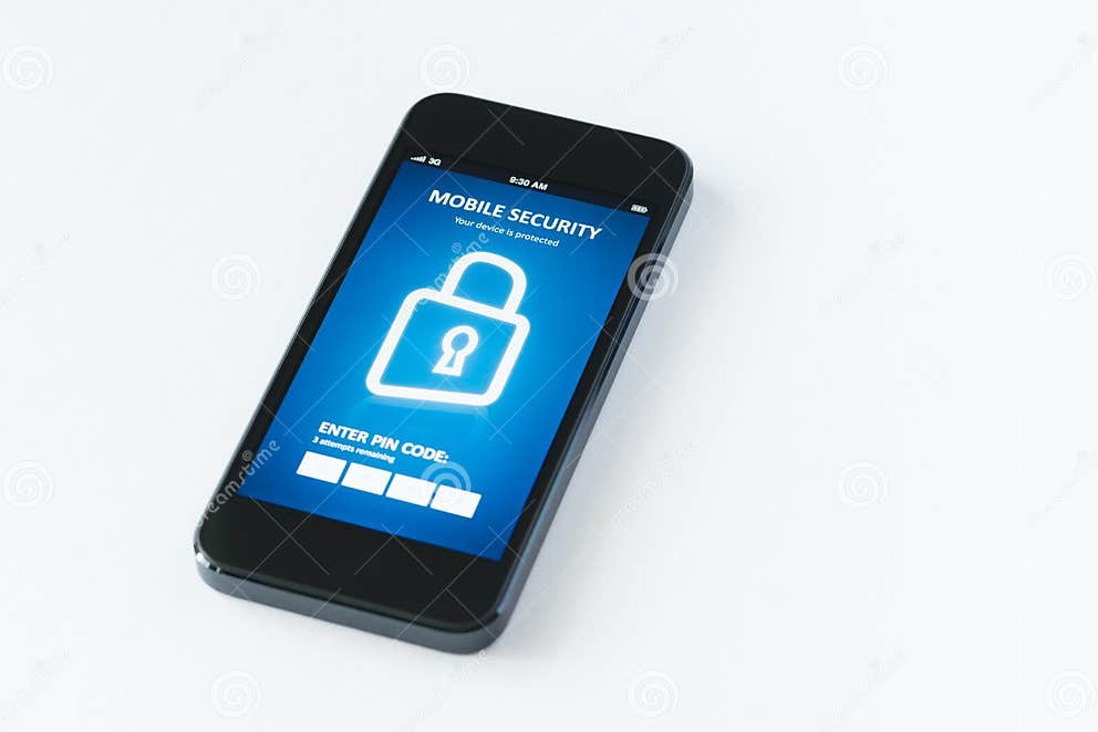 Mobile security app stock photo. Image of device, cellphone - 31102626