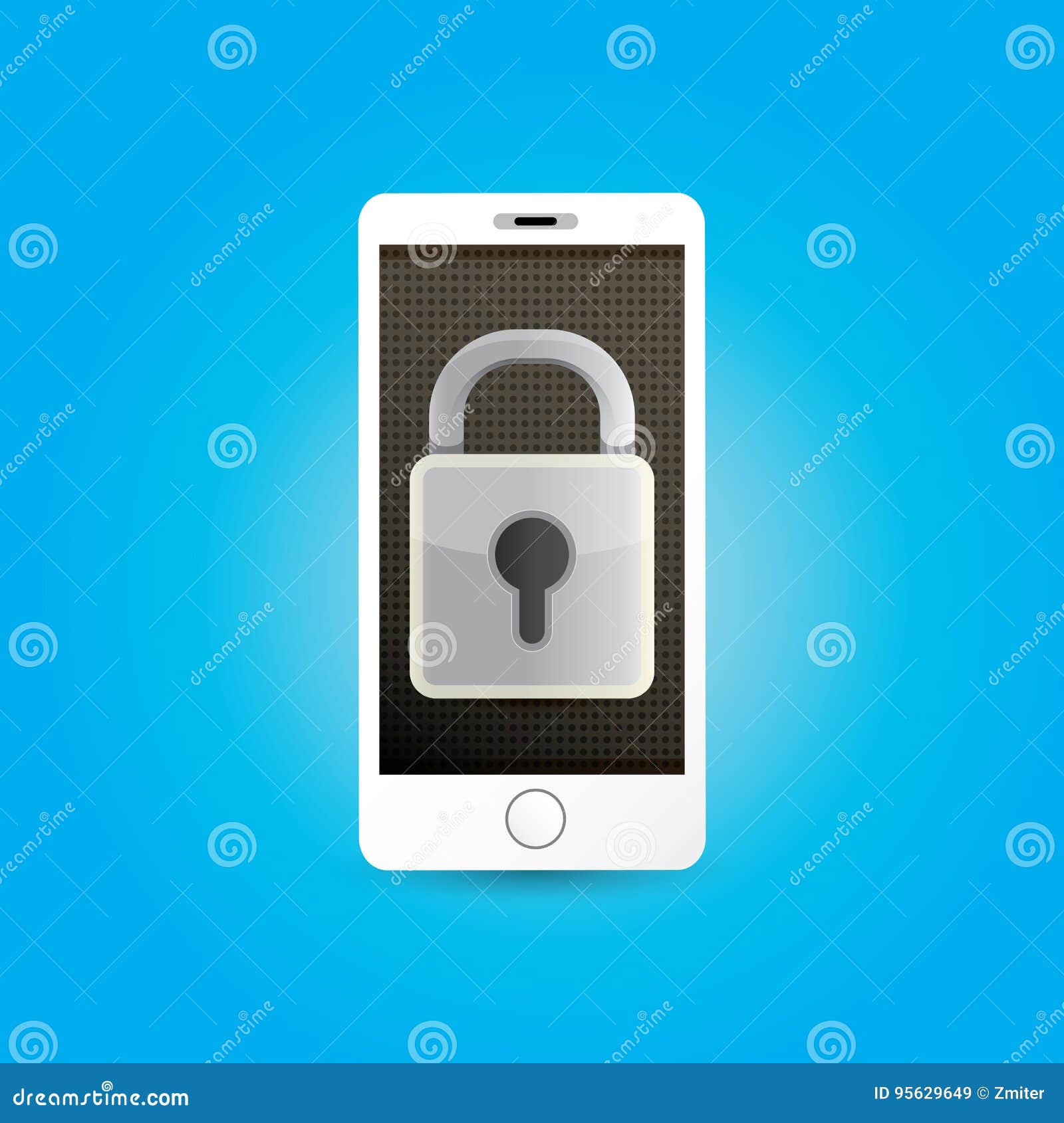 Mobile Security App Screen with Shield and Lock Stock Vector ...