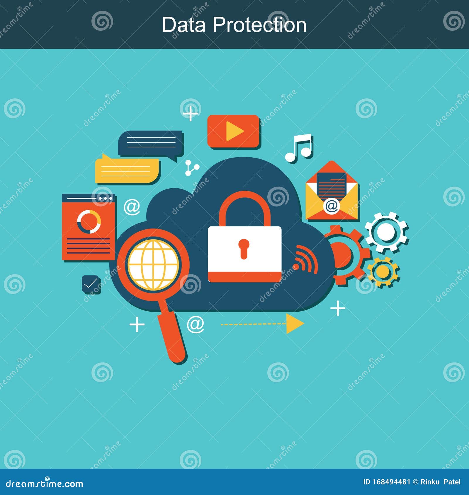 Mobile Security, Data Protection Concept. Hand Holding Smartphone ...