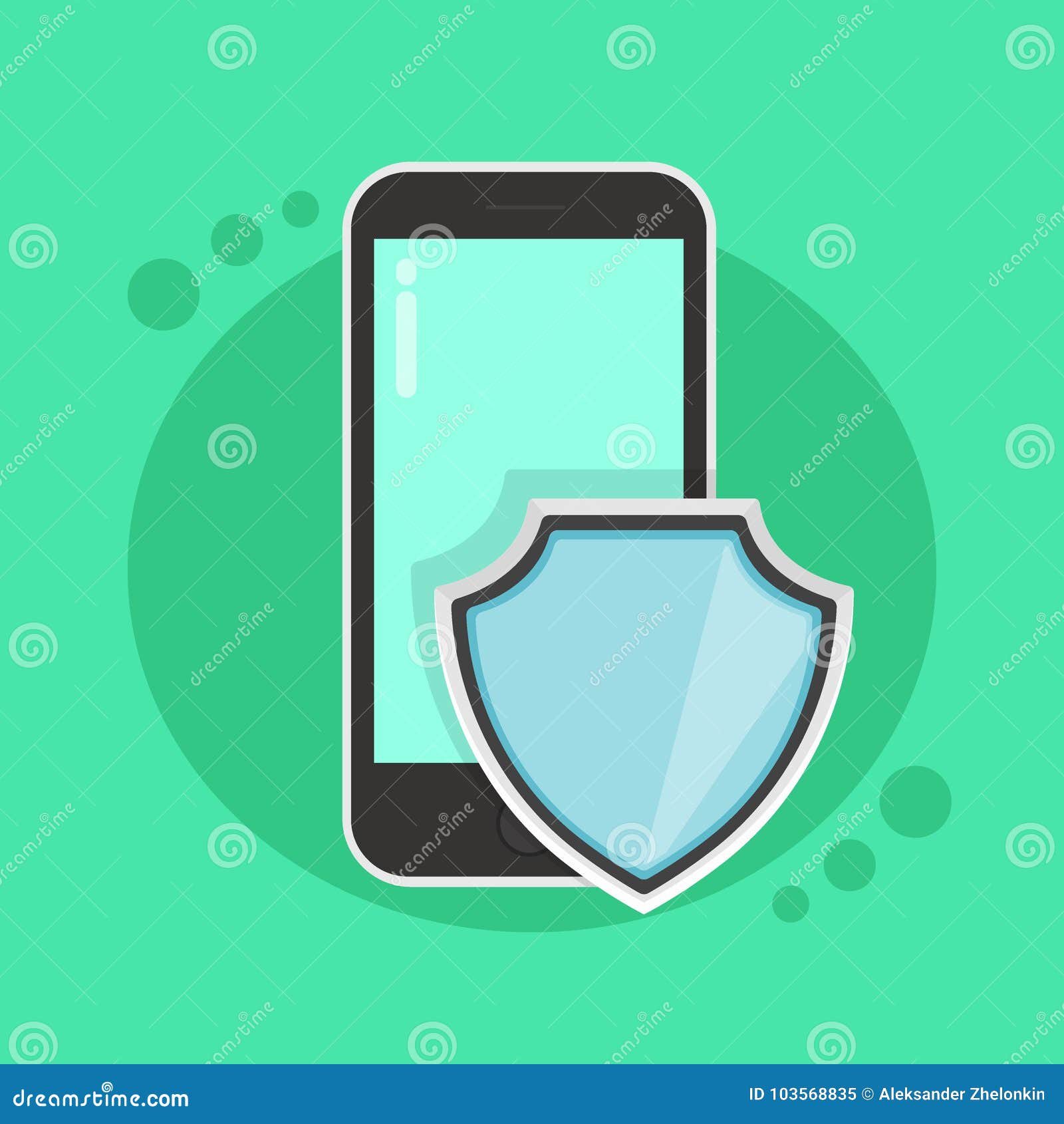 Mobile Security, Data Protection Concept. Shield Icon Stock Vector ...