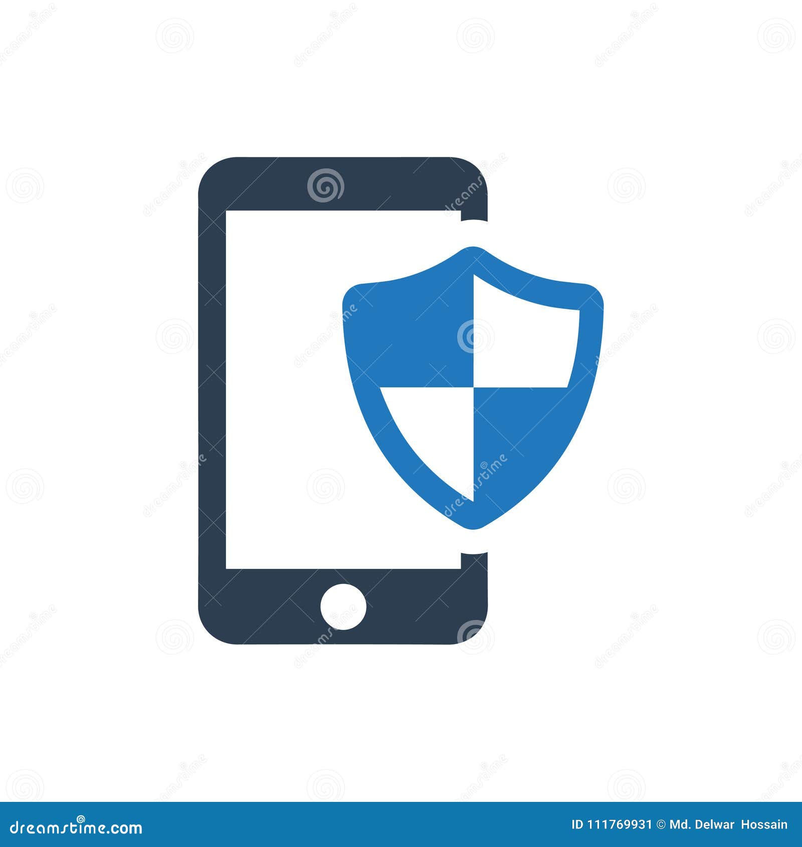 Mobile security icon stock vector. Illustration of security - 111769931