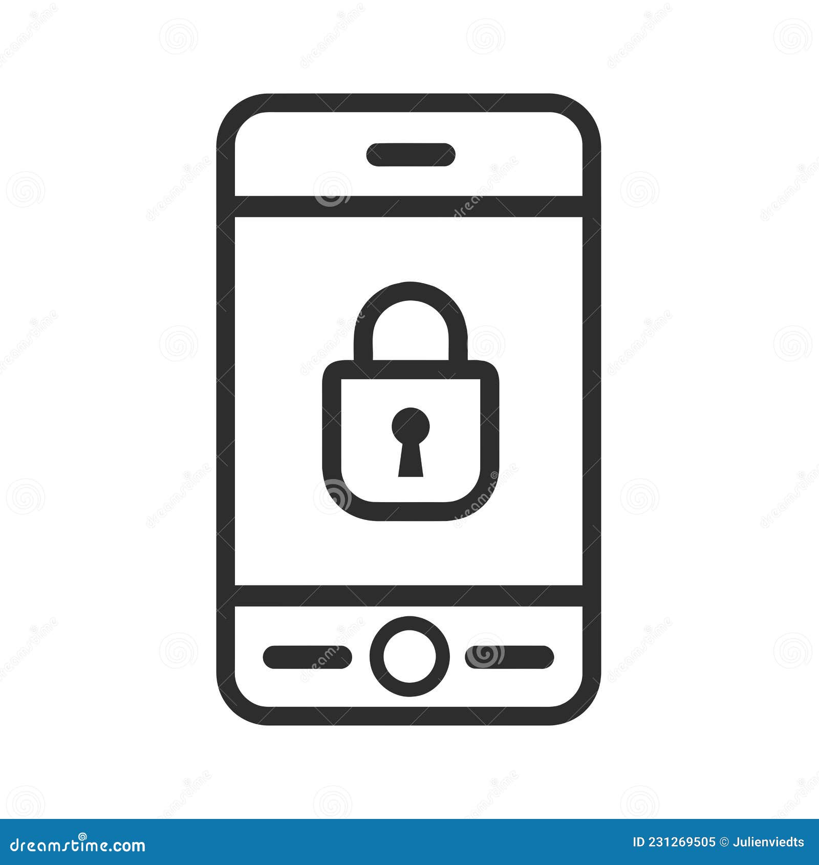 Mobile Security Icon. Cyber Security Symbol Stock Illustration ...