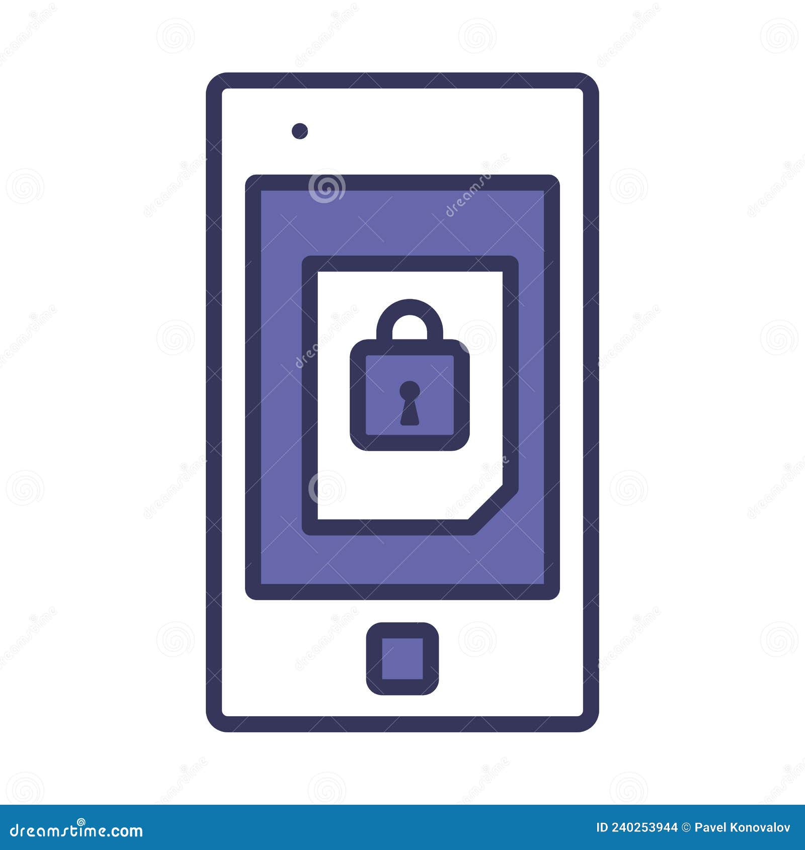 Mobile Security Icon stock vector. Illustration of guard - 240253944