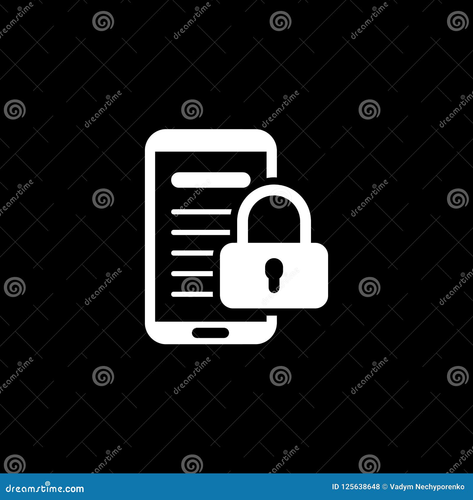 Mobile Security Icon. Flat Design Stock Vector - Illustration of vector ...
