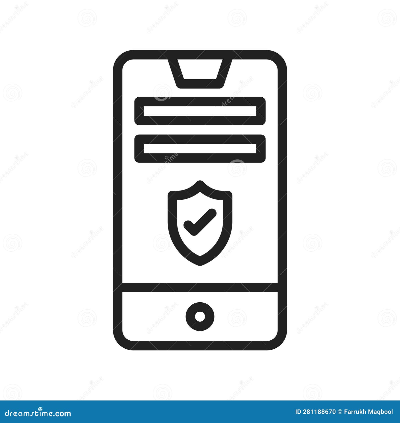 Mobile Security Icon Image. Stock Vector - Illustration of lock, mobile ...