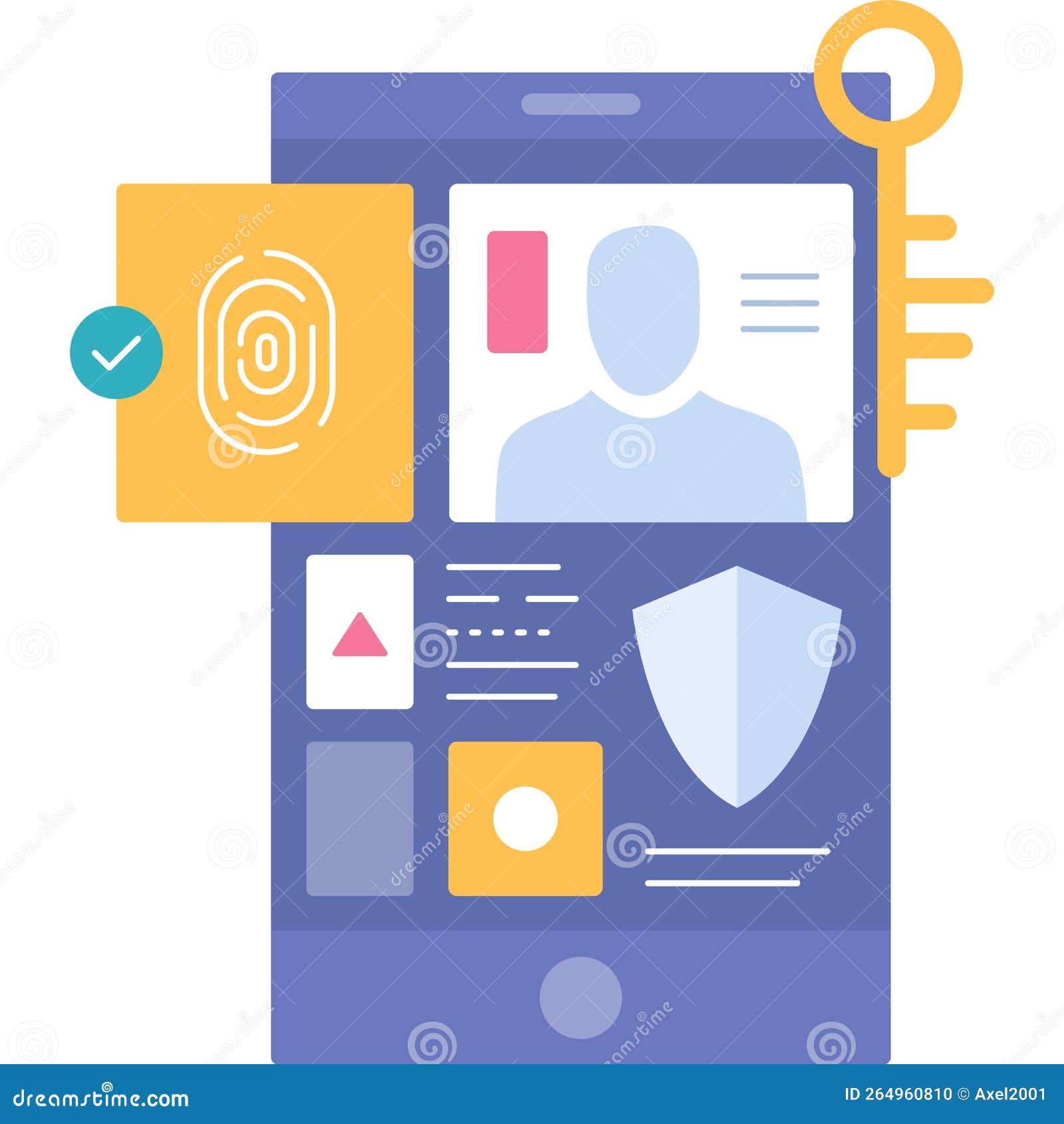 Mobile Security Icon Safe Access Flat Vector Stock Vector ...