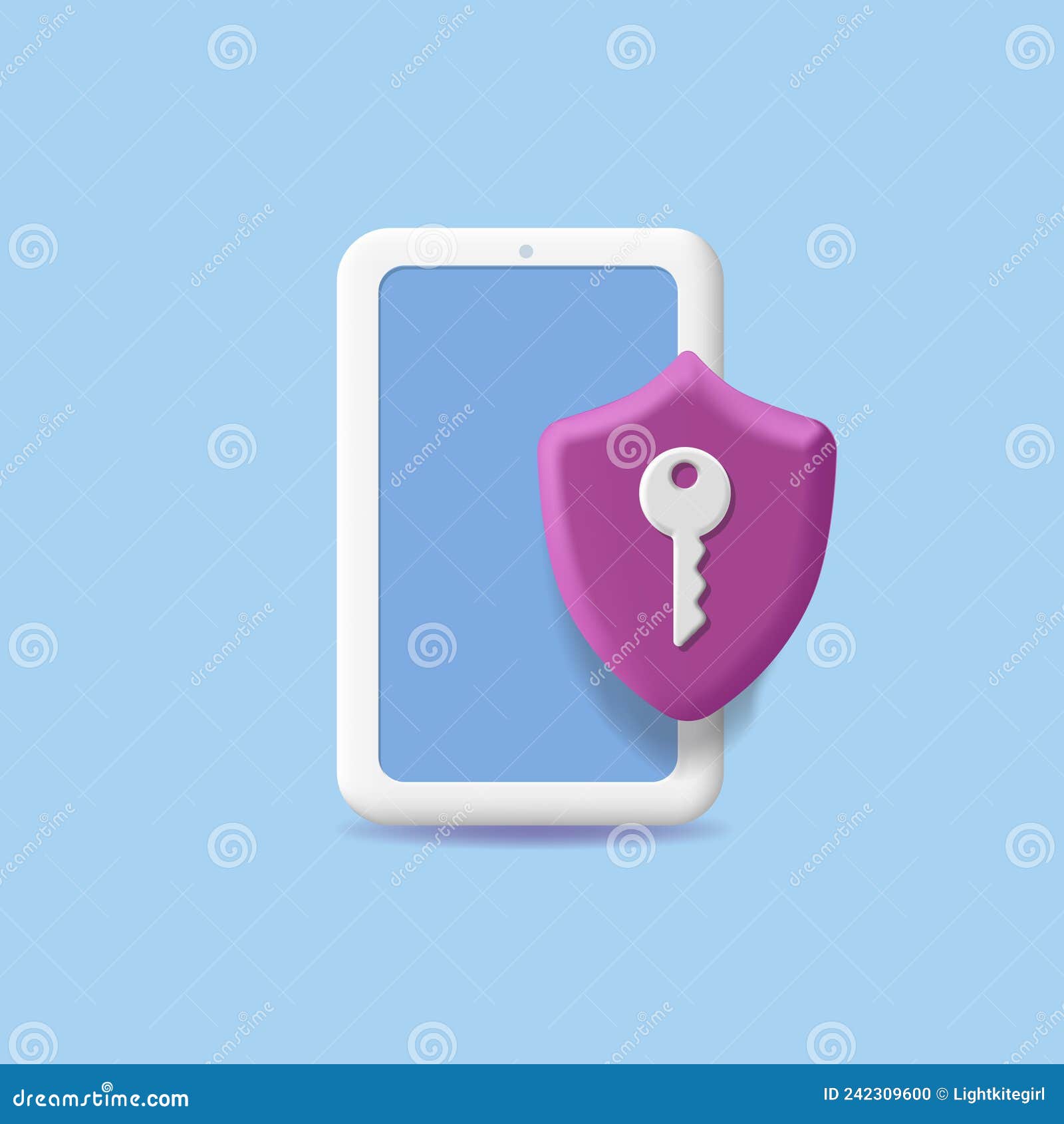 Mobile Security Icon. Shield and Smartphone Screen. Mobile Protection ...