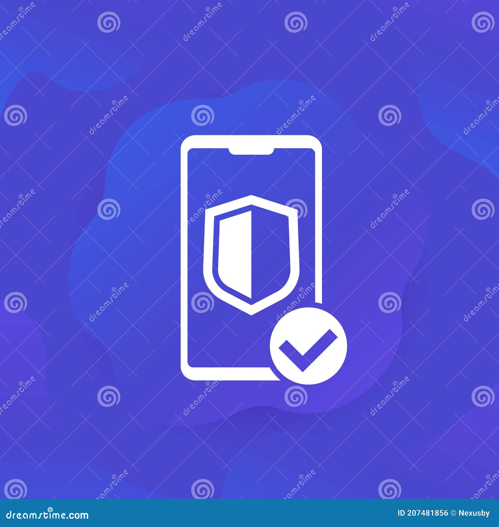 Mobile Security Icon for Web Stock Vector - Illustration of authorize ...