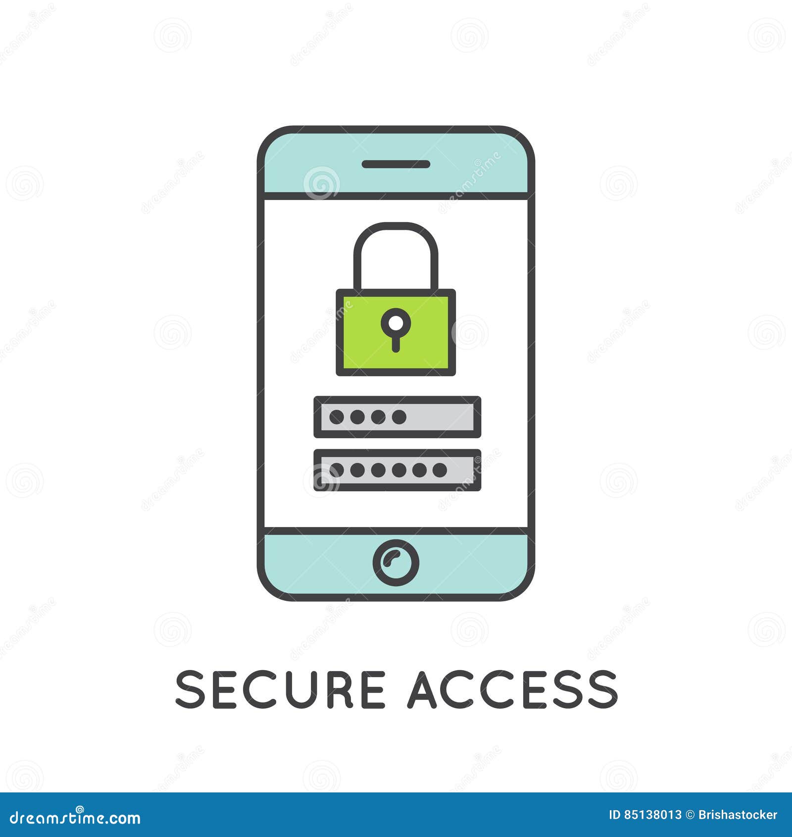 Mobile Security, Secure Access To a Device Stock Illustration ...