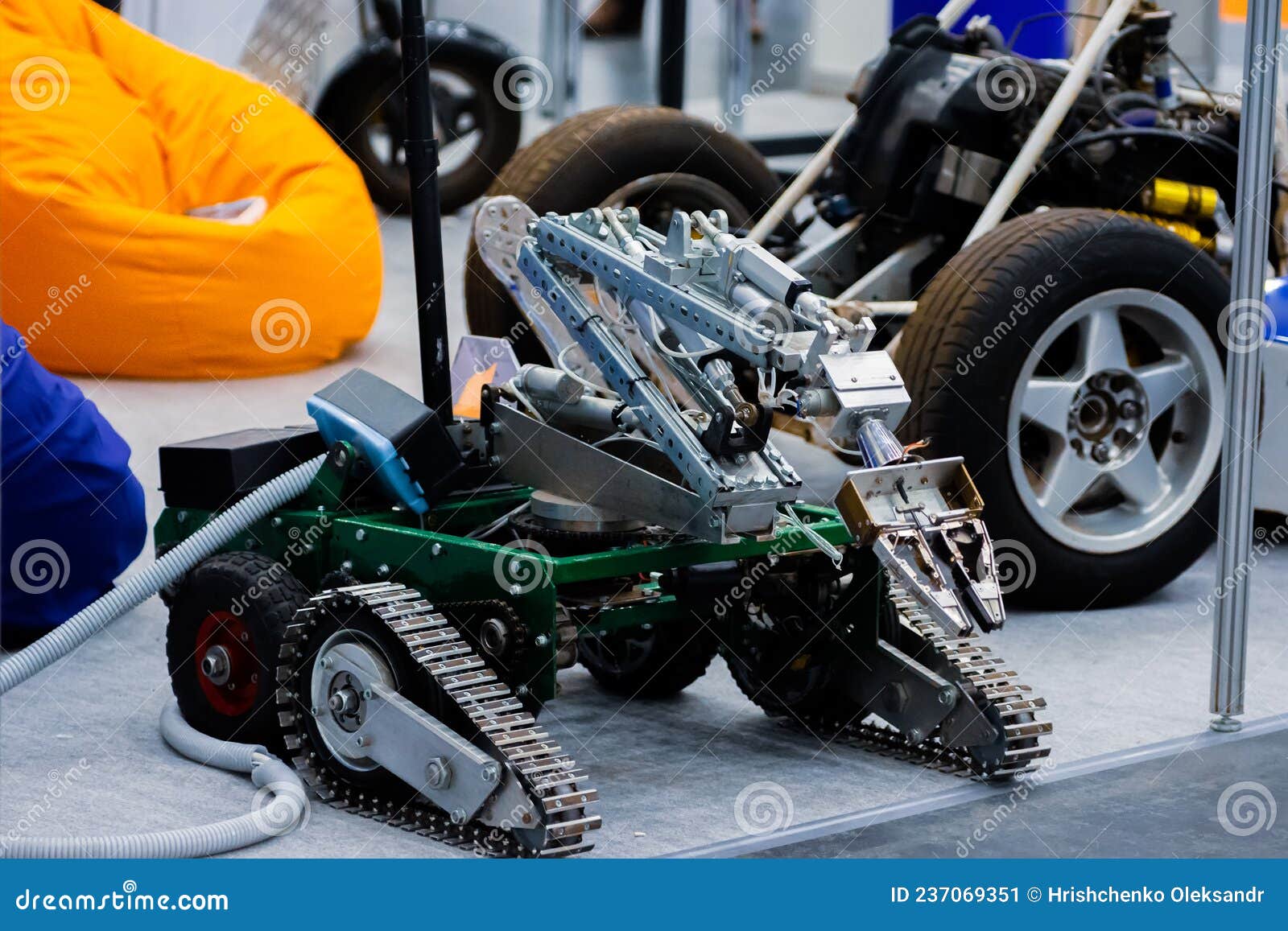 Mobile Self-propelled Robot. Mobile Crawler Robot with Arm Manipulator ...