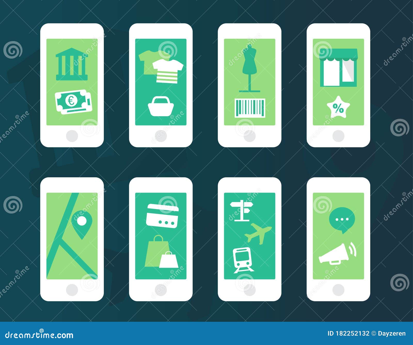 Vector Illustrated Mobile App Concepts Stock Vector - Illustration of ...