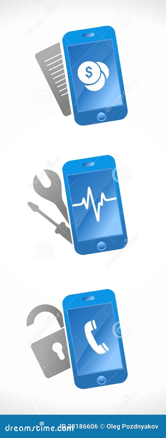 Mobile services stock vector. Illustration of gray, icon - 28186606