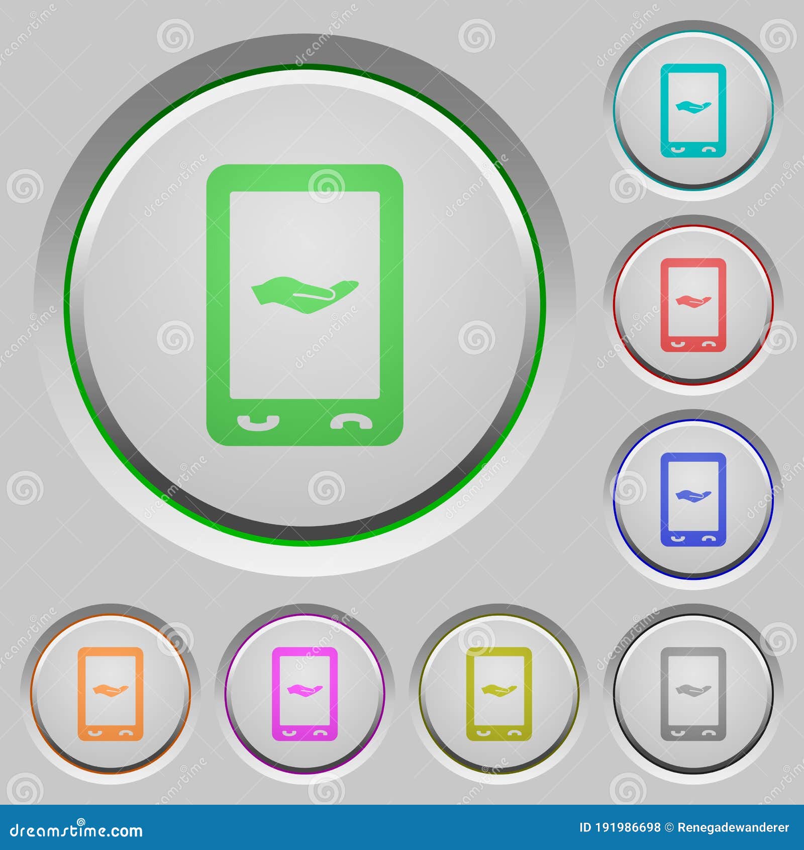 Mobile Services Push Buttons Stock Vector - Illustration of ...