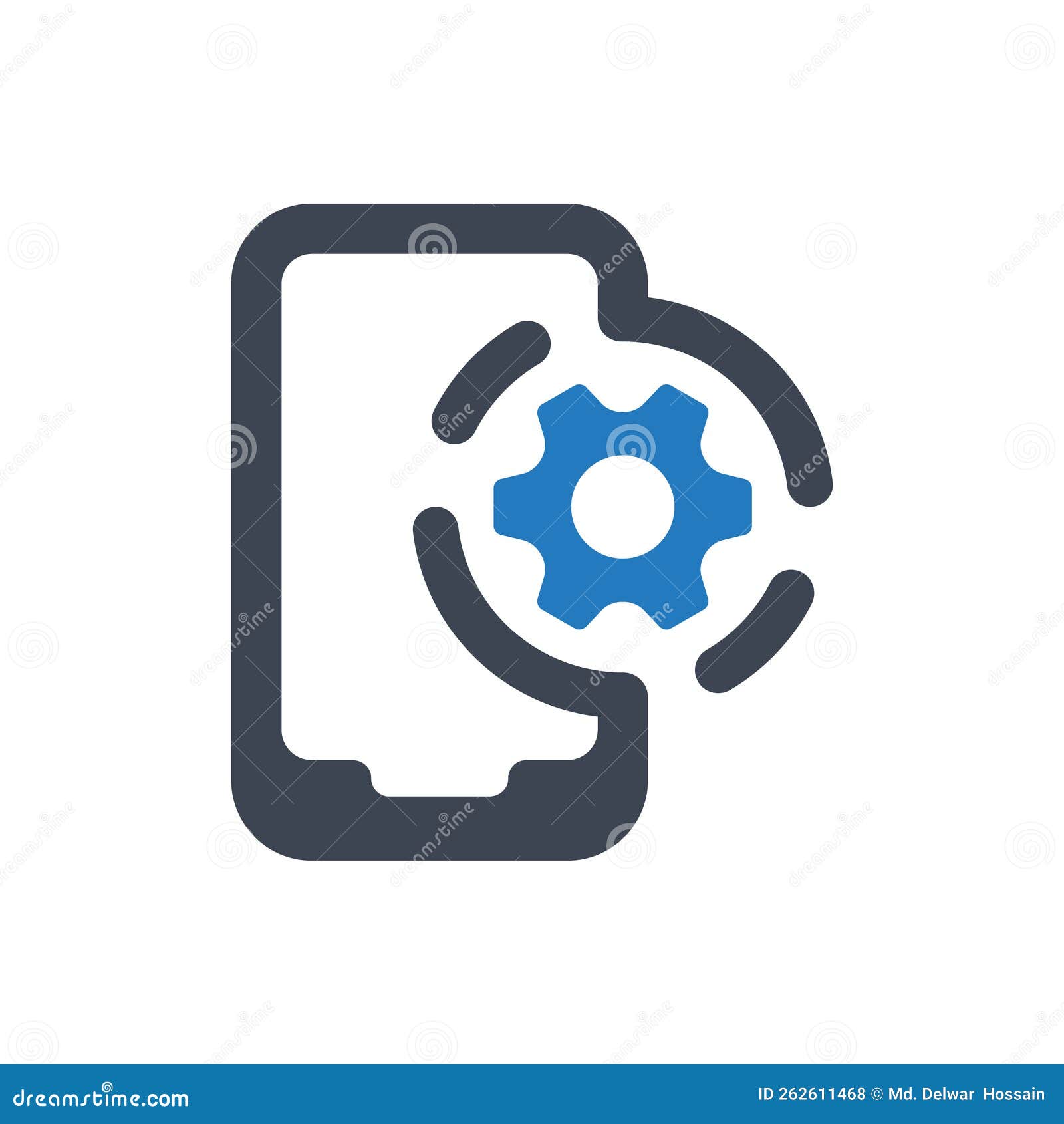 Mobile setting icon stock vector. Illustration of gear - 262611468