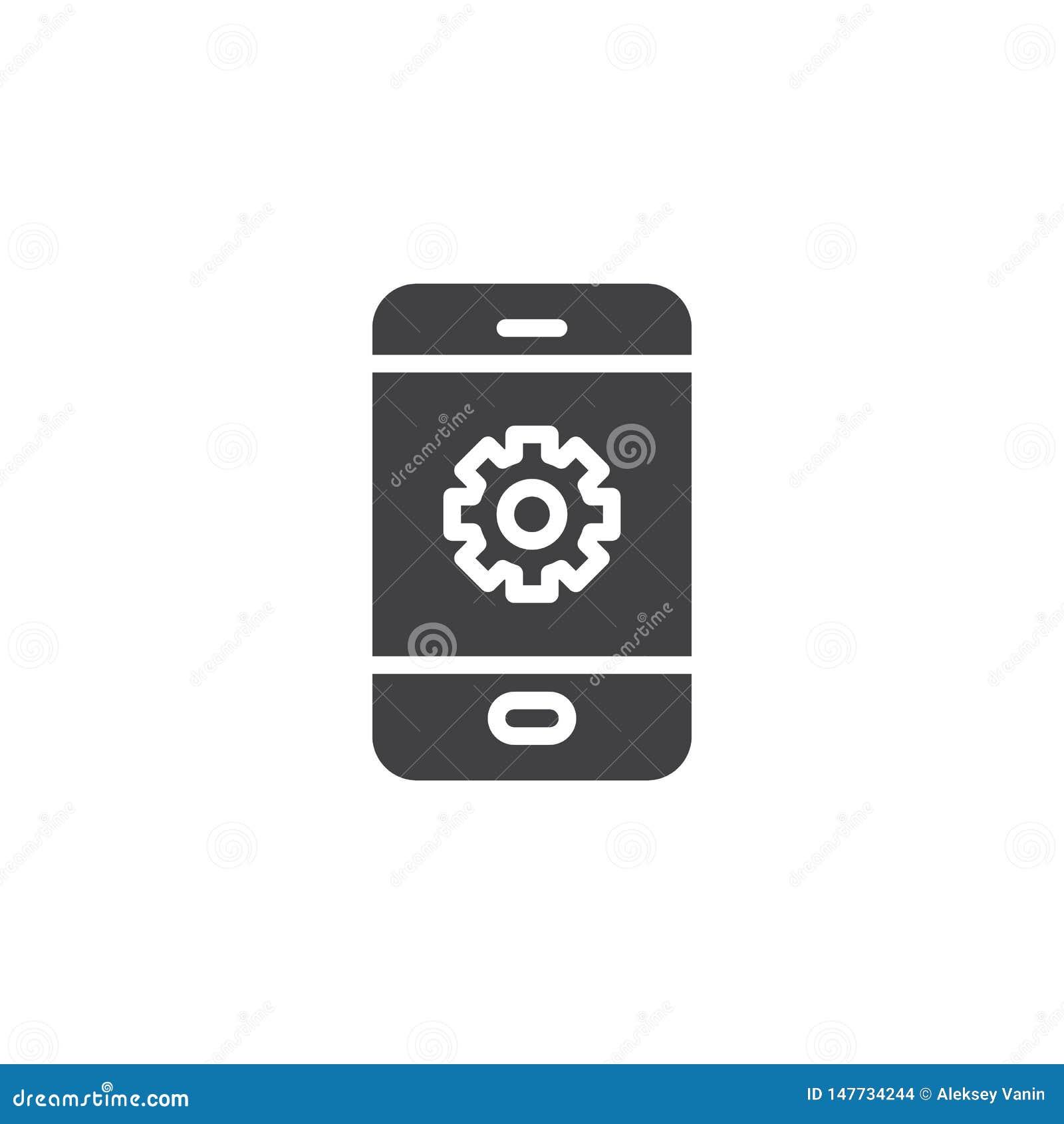 Mobile Settings Screen Vector Icon Stock Vector - Illustration of ...