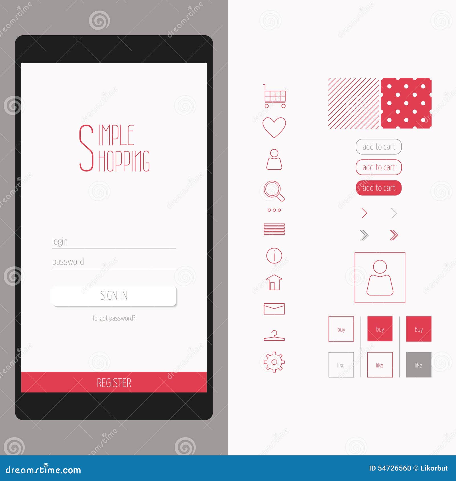 Mobile Shop and Smart Phone Login Interface Form Stock Vector ...