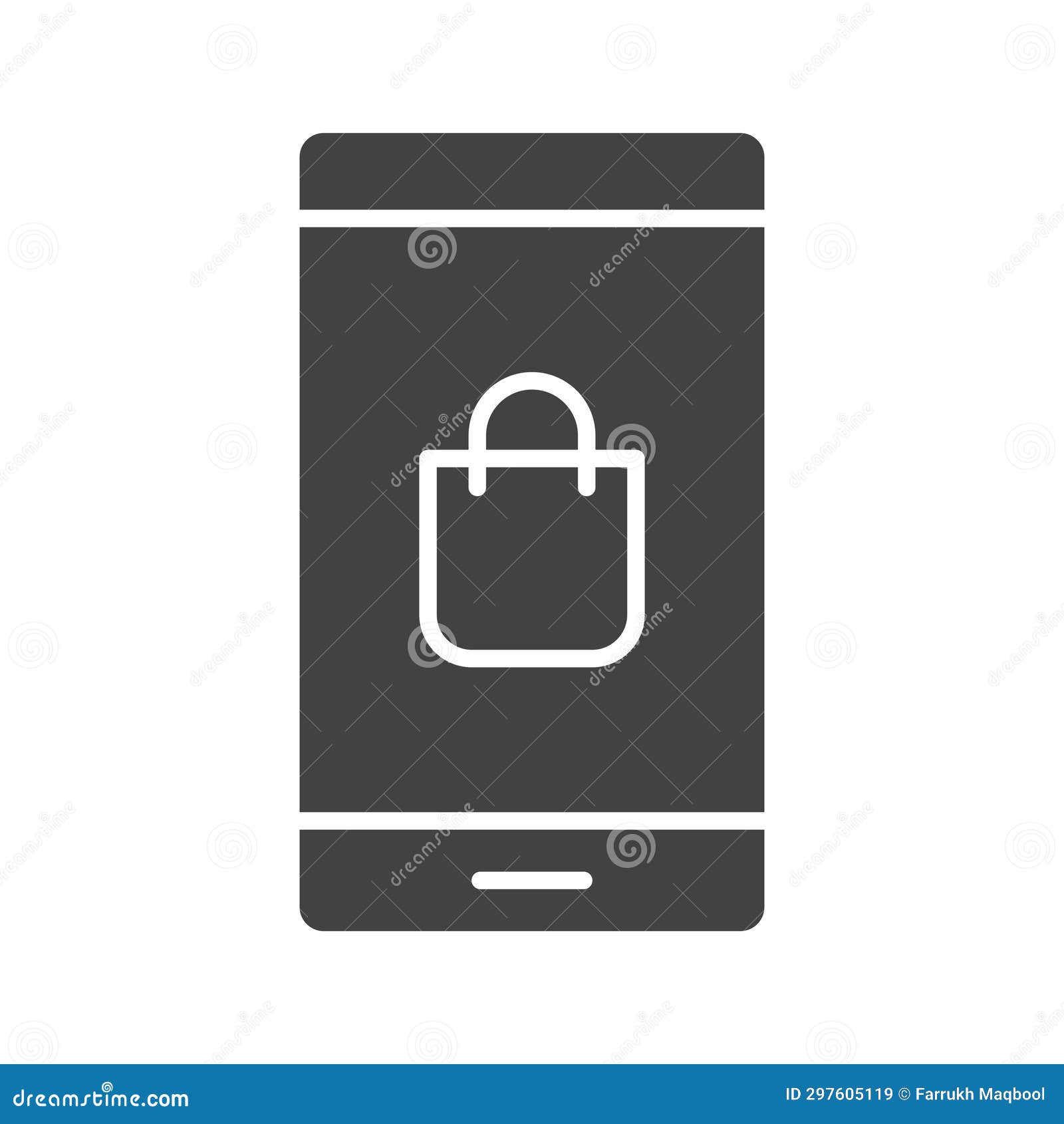 Mobile Shopping Icon Vector Image. Stock Vector - Illustration of icon ...