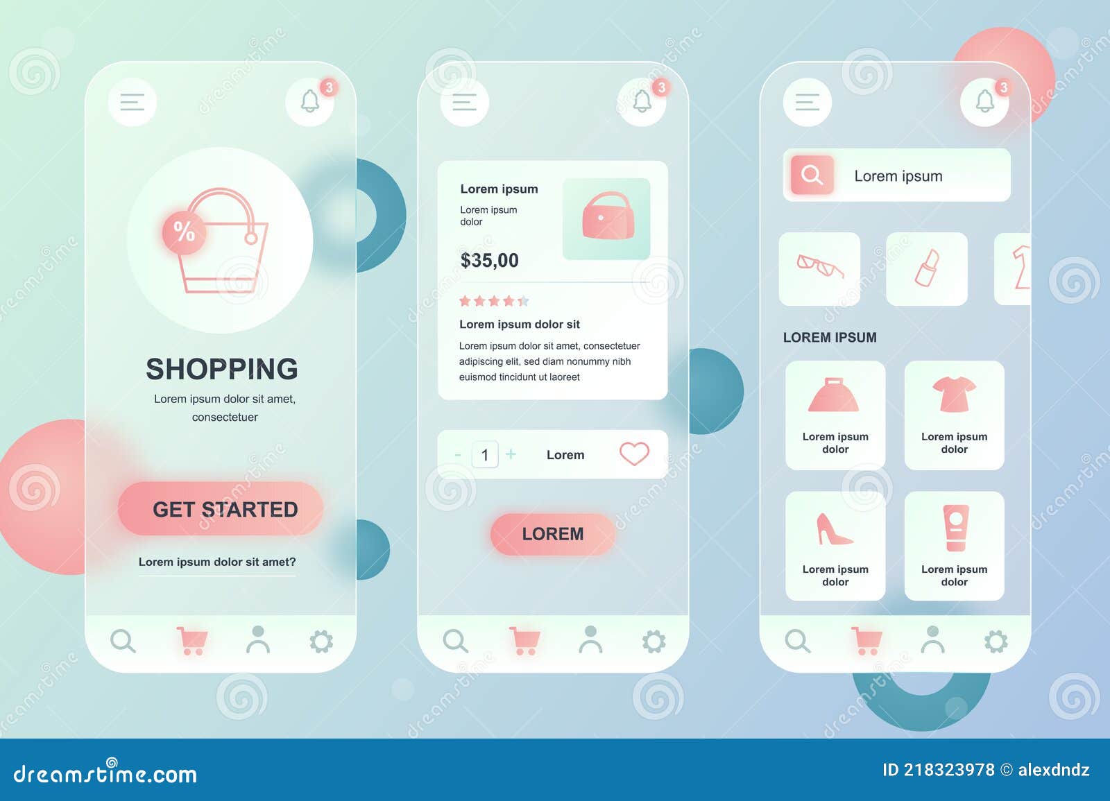 Neumorphic Dashboard UI Kit. Admin Panel Vector Illustration ...