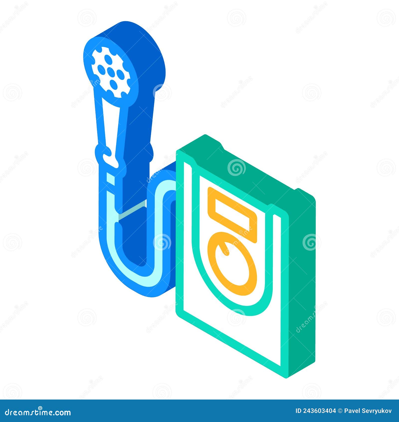 Mobile Shower Isometric Icon Vector Illustration Stock Vector ...