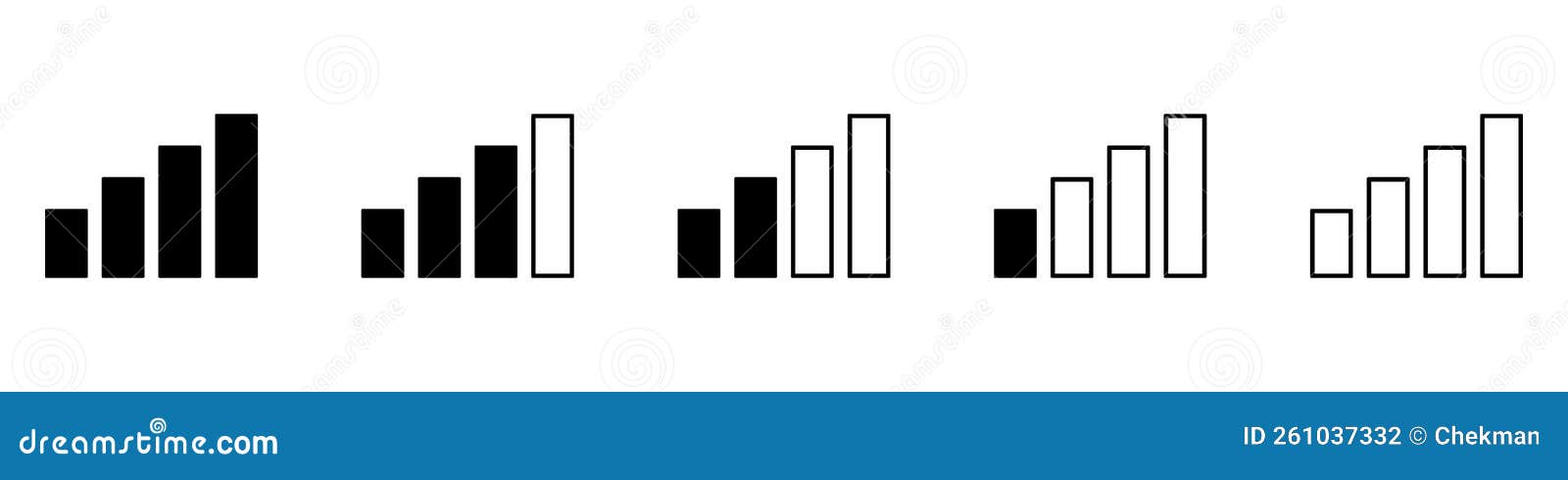 Mobile Signal Icon. Set of Signal Strength Indicator Stock Vector ...