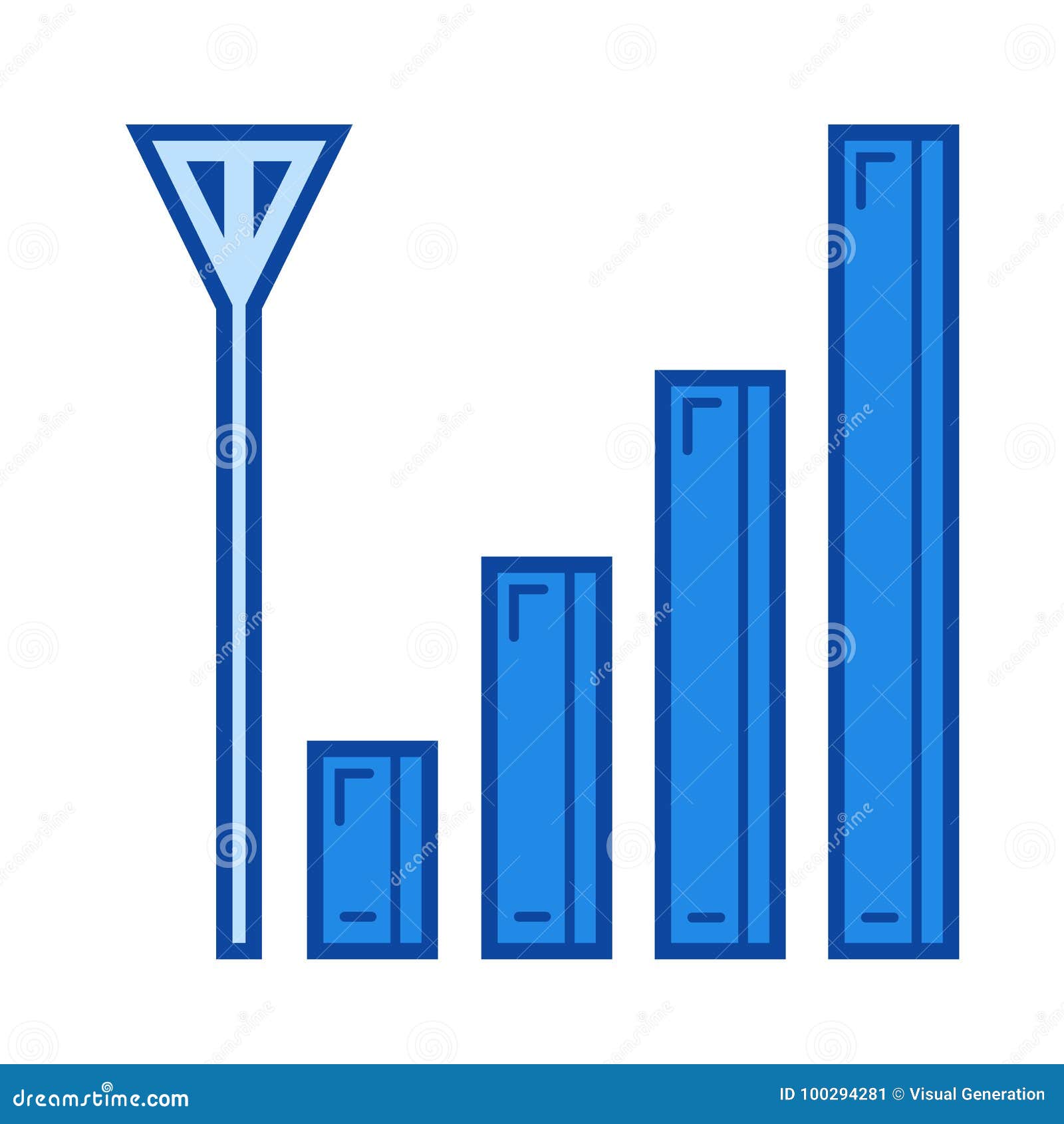 Mobile signal line icon. stock vector. Illustration of communication ...