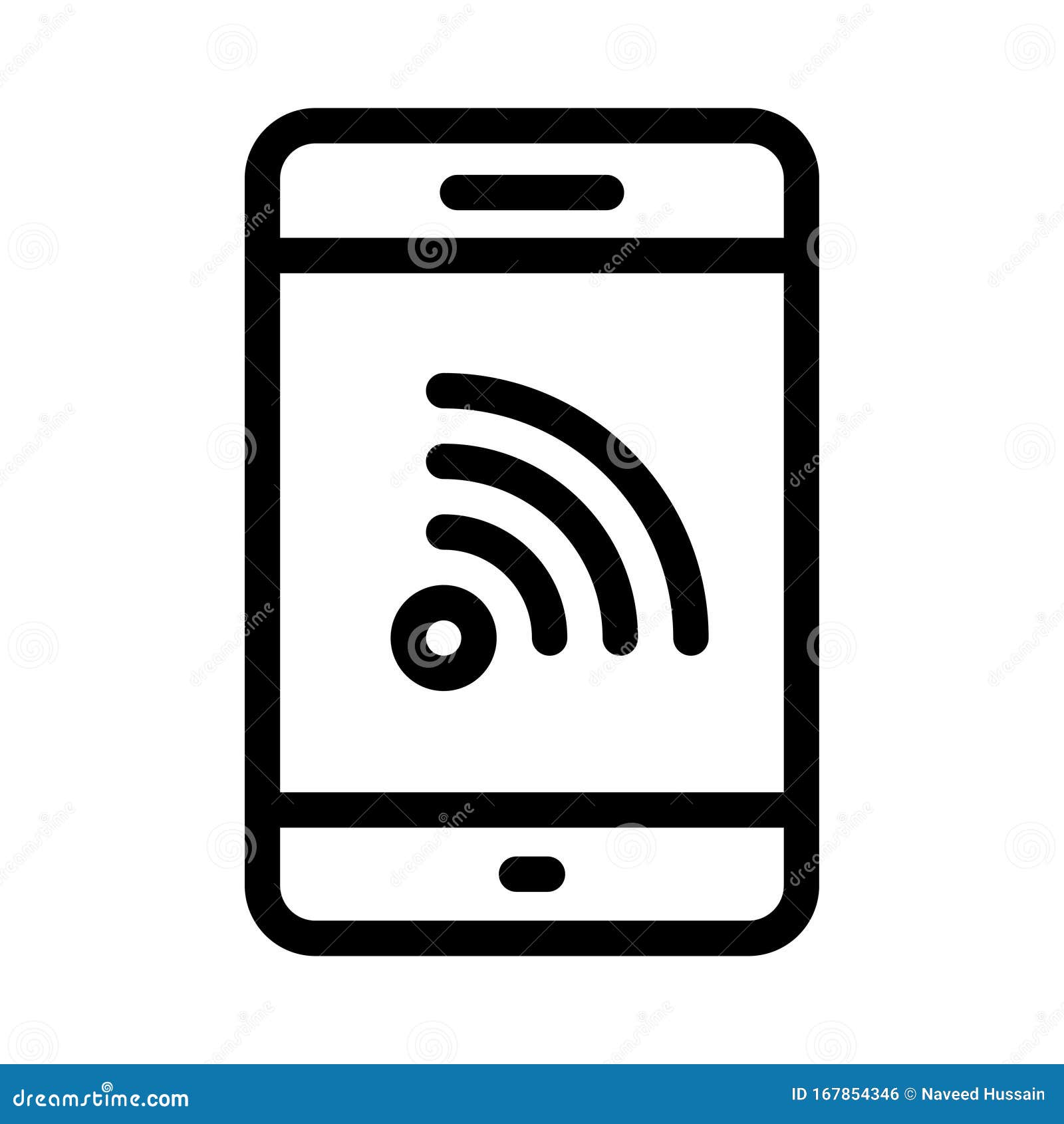 Mobile Signal Vector Thin Line Icon Stock Illustration - Illustration ...