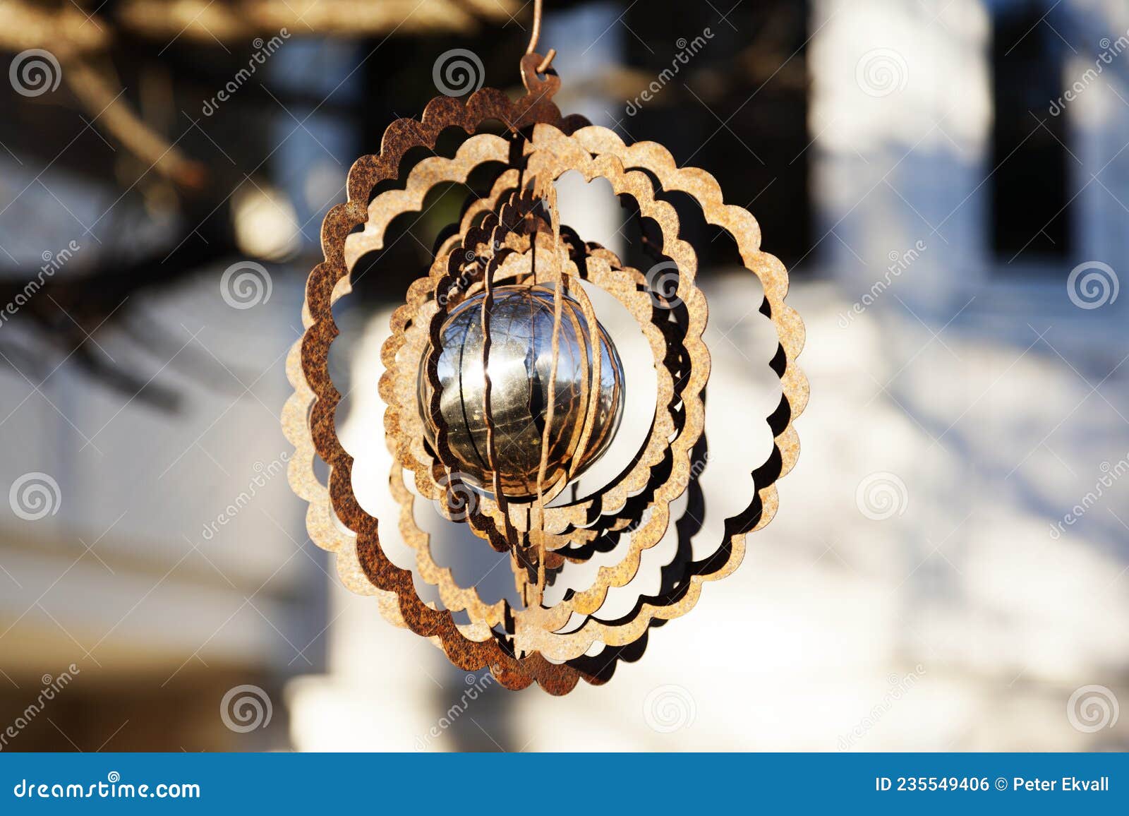 Mobile with Silver Ball Hanging in a Tree Stock Photo - Image of ...