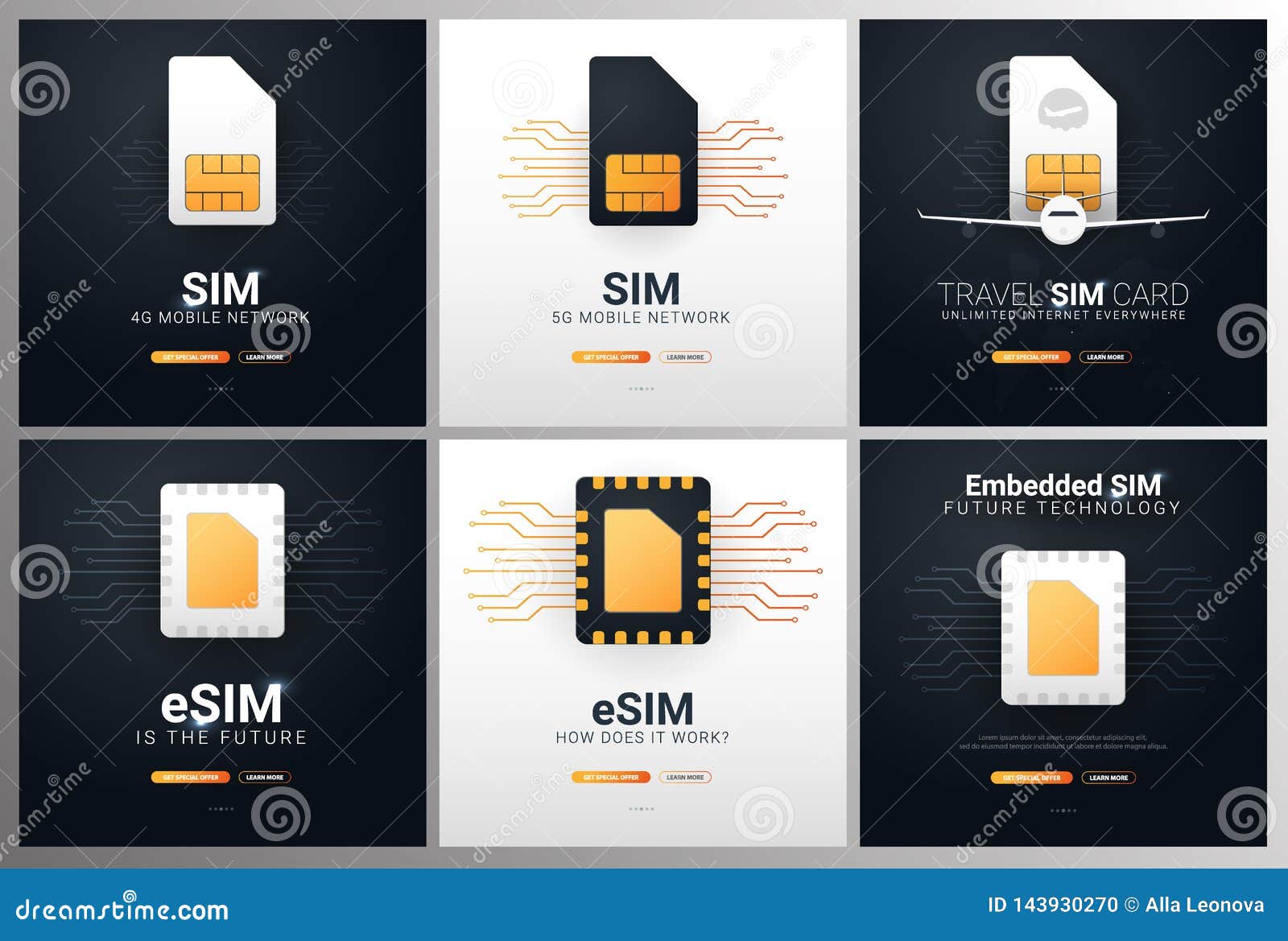 Mobile Sim Card, ESIM. Mobile Network. Technology Concept. Vector ...