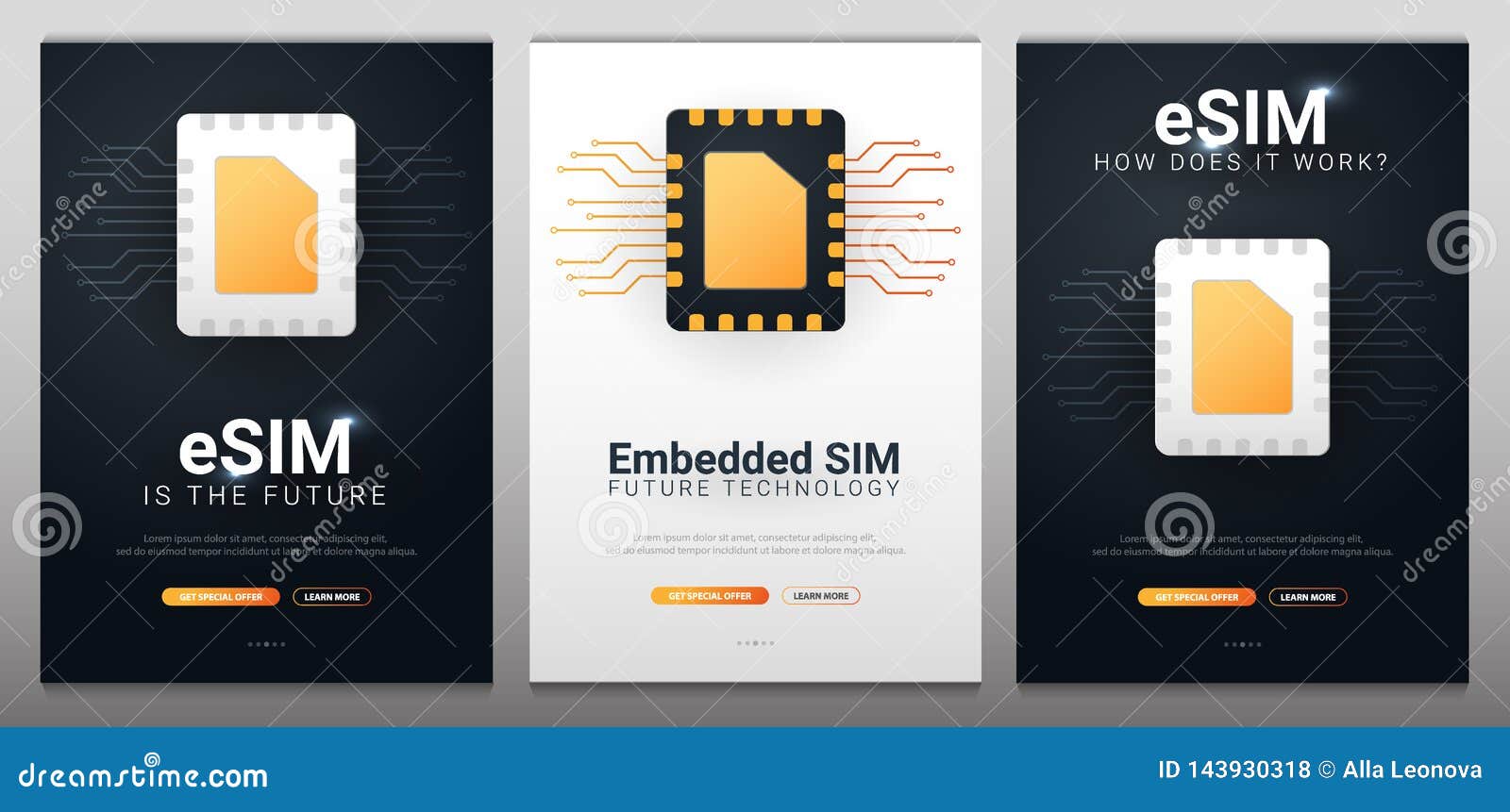 Mobile Sim Card, ESIM. Mobile Network. Technology Concept. Vector ...
