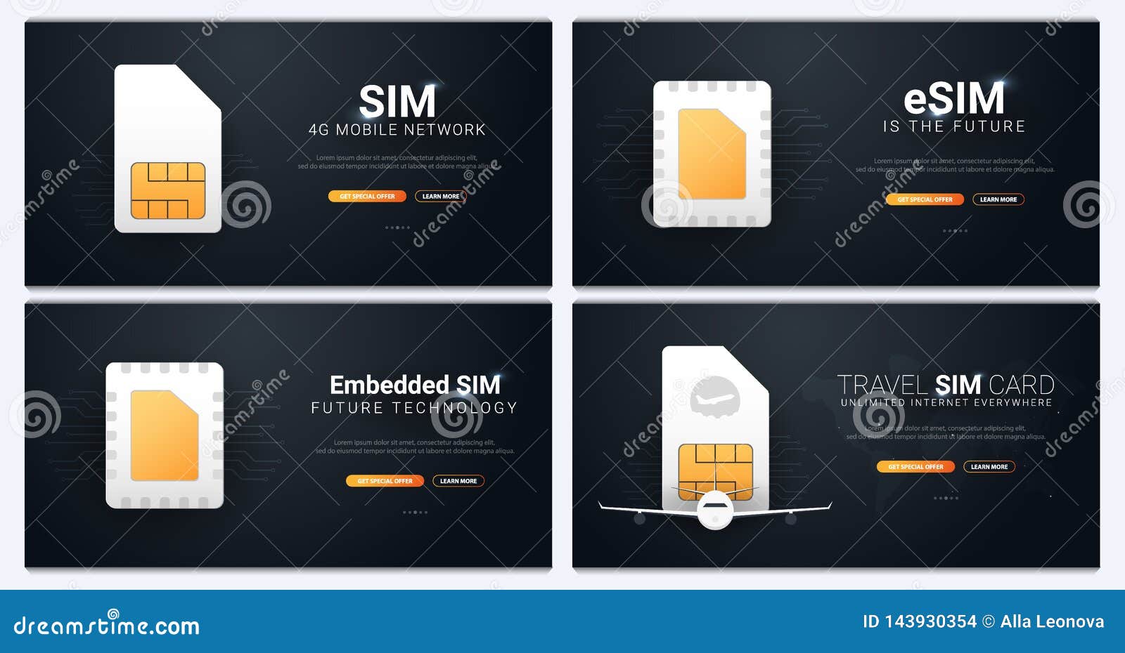 SIM Card And ESIM Embedded SIM Card Icon Symbol Concept. SIM Card ...