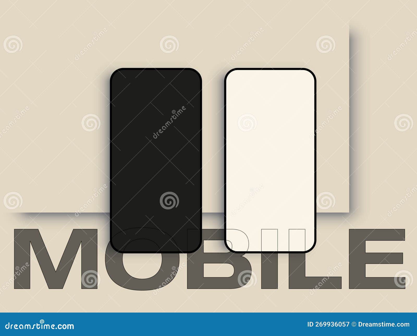 Mobile Simple Design, Phone Device Mockup in Minimalistic Design Stock ...
