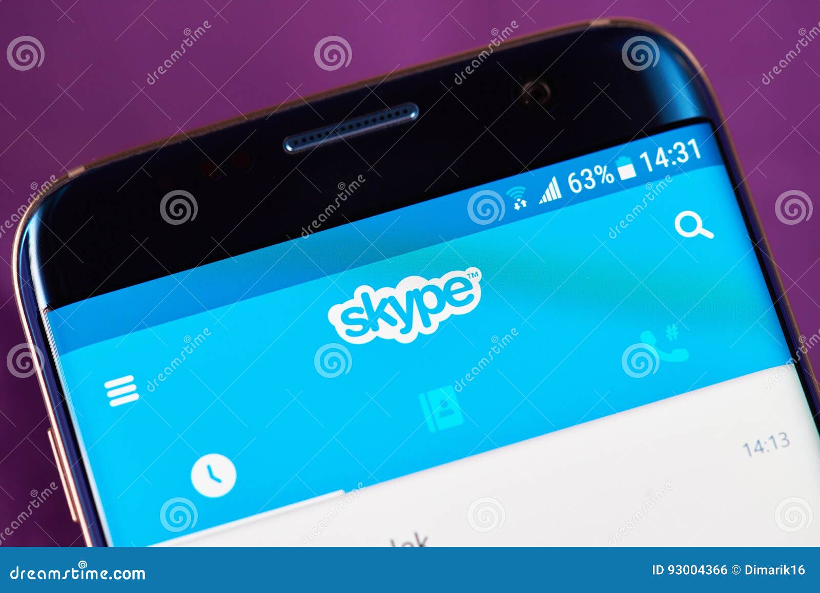 Mobile skype application editorial photo. Image of hand - 93004366