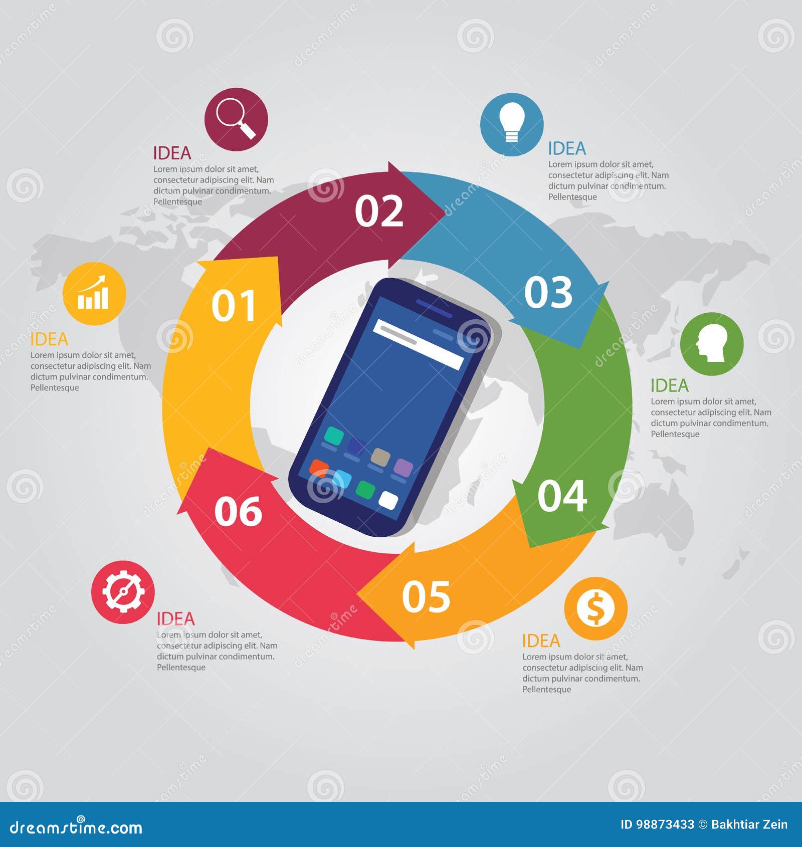 Template Of Info Graphic Or Diagram With Four Process. 4-steps ...