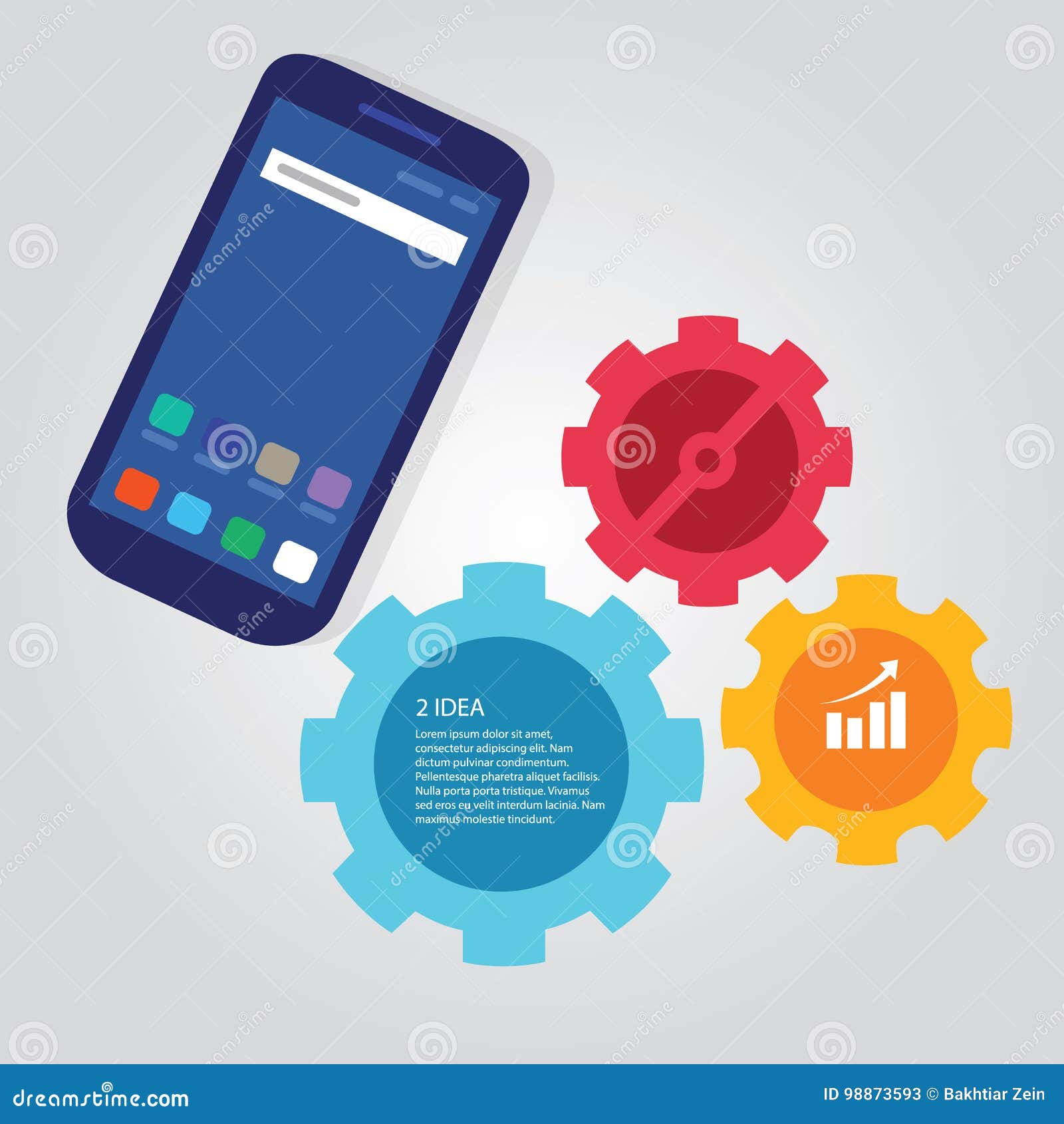 Mobile Smart-phone Communication Technology Template Info-graphic Color ...