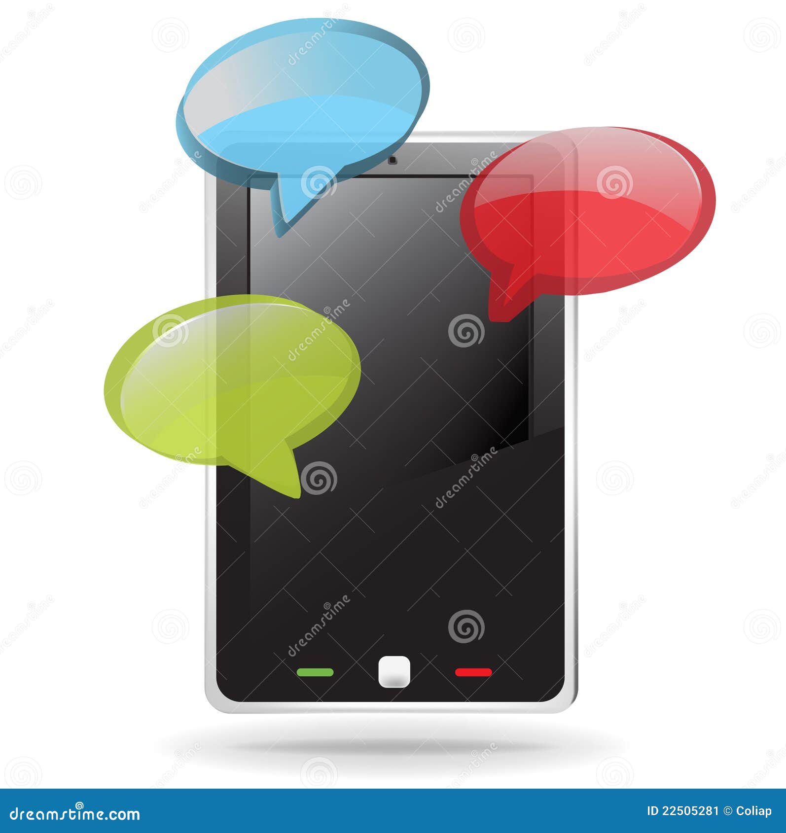 Mobile Smart Phone with Dialog Boxes Stock Vector - Illustration of ...