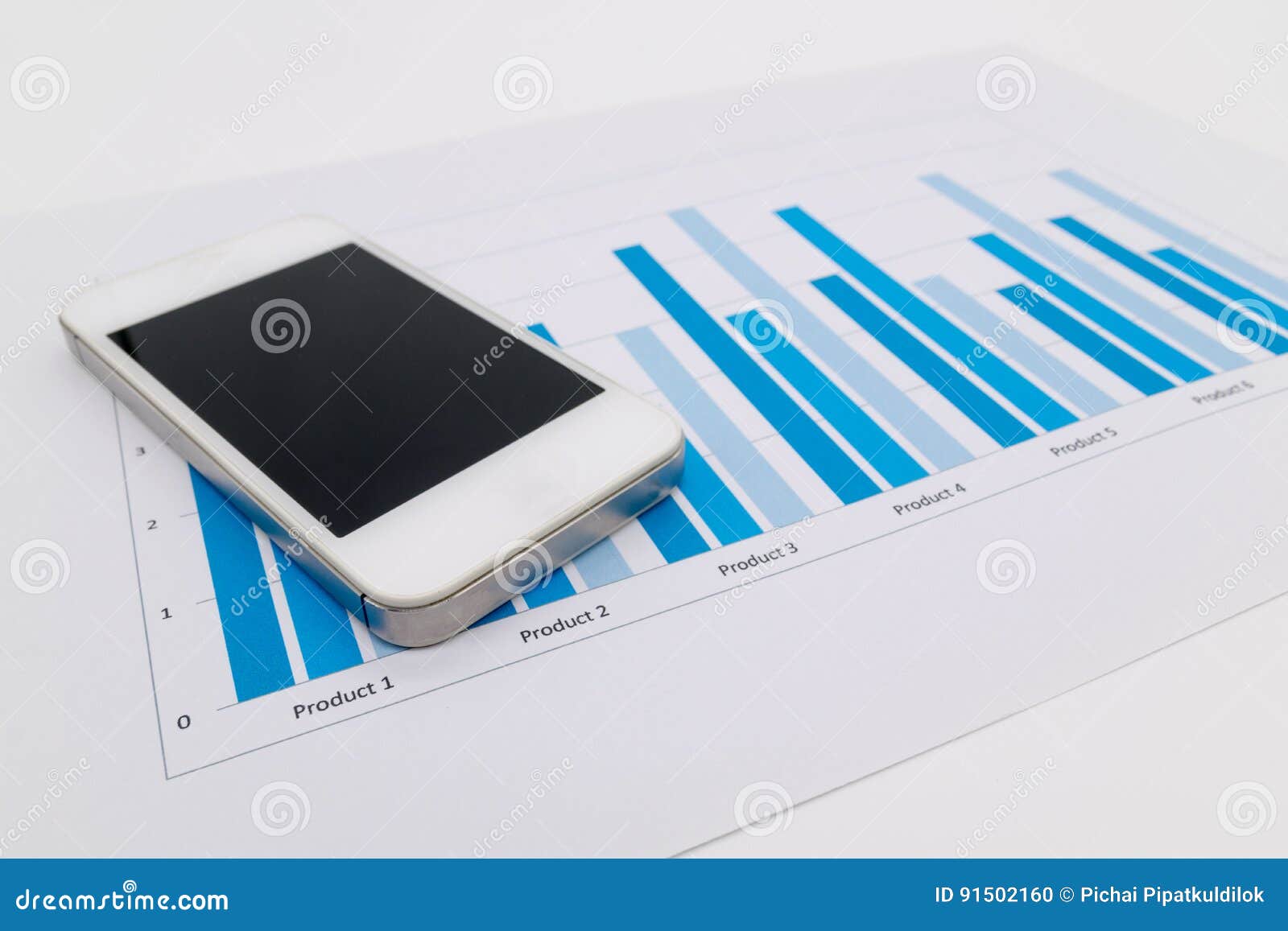 Mobile Smart Phone and Graph Report, Stock Photo - Image of bank ...
